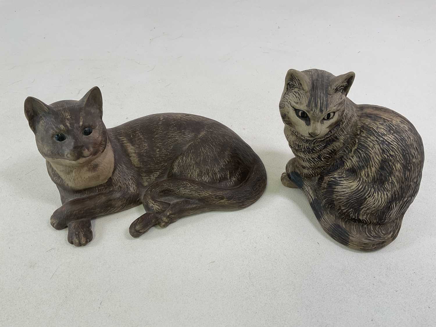 Lot 316 - POOLE POTTERY; a pair of stoneware cats,