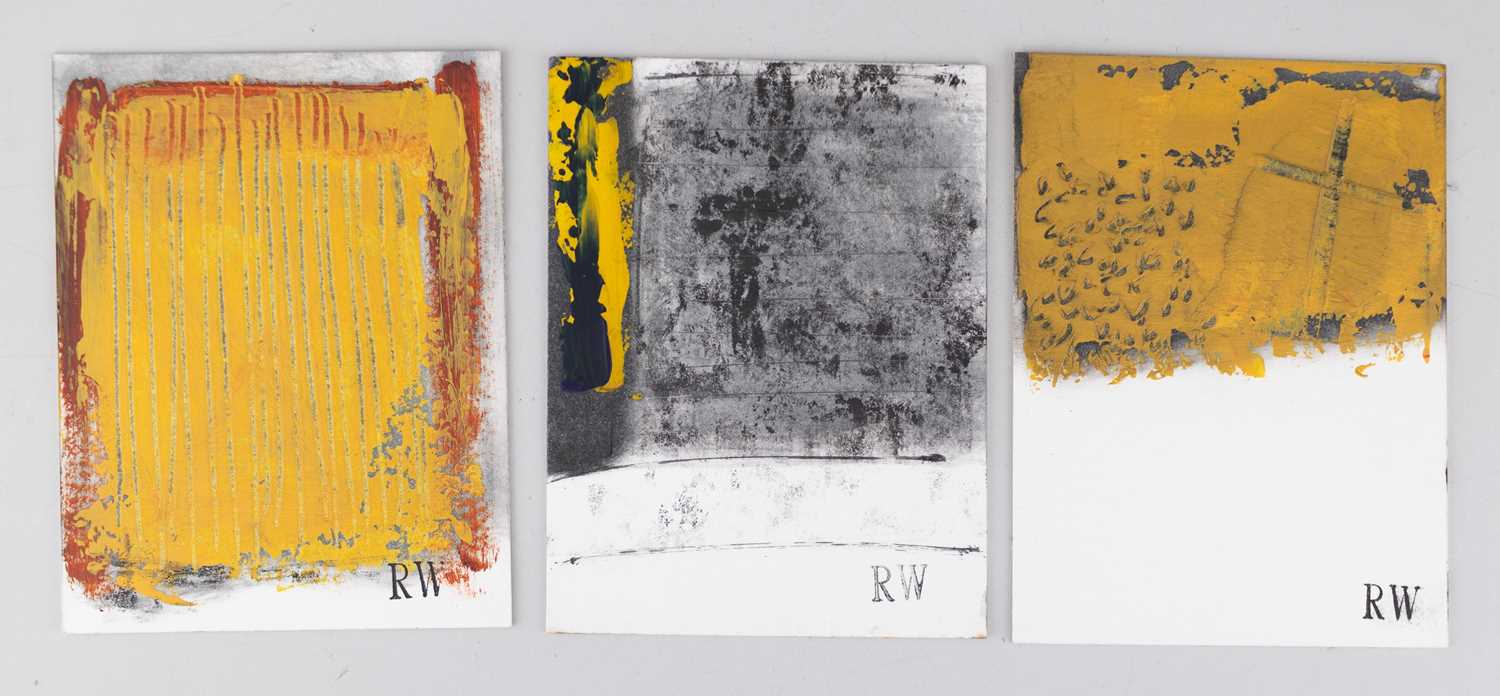 Lot 771 - ROBIN WELCH (1936-2019); a trio of acrylic