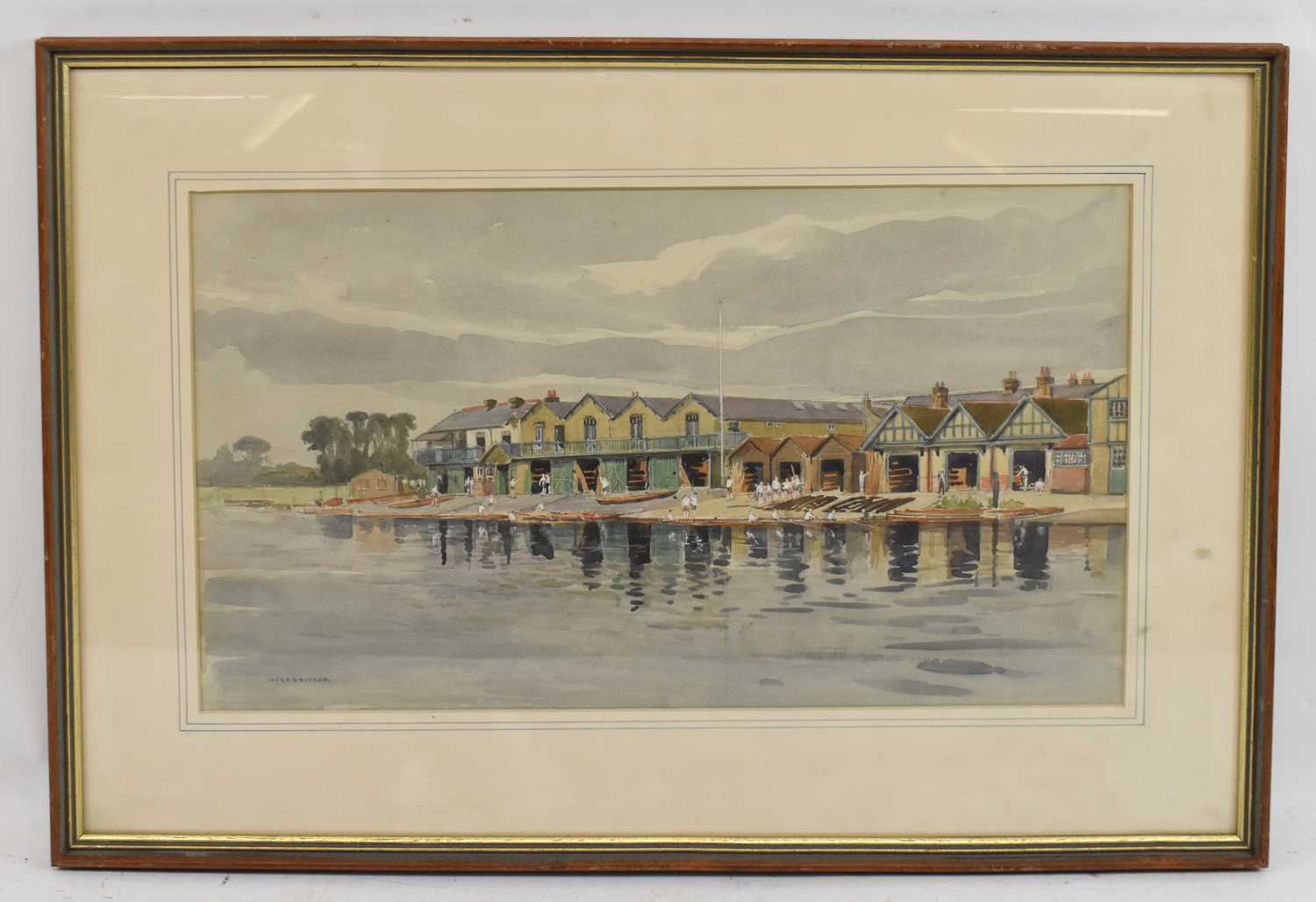 Lot 278 - NORA DAVISON; watercolour, river scene with