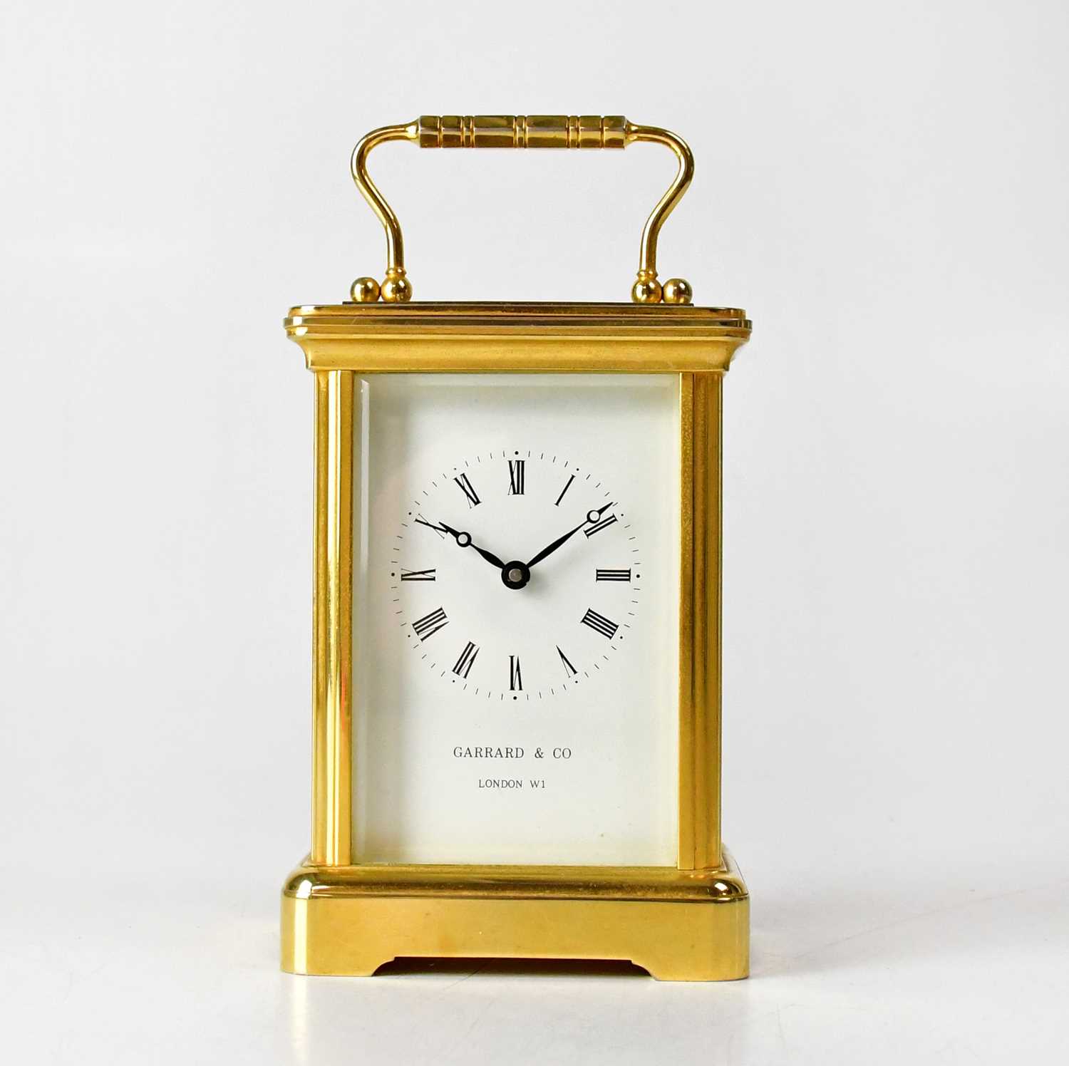 Lot 125 - GARRARD & CO; a brass cased carriage clock,