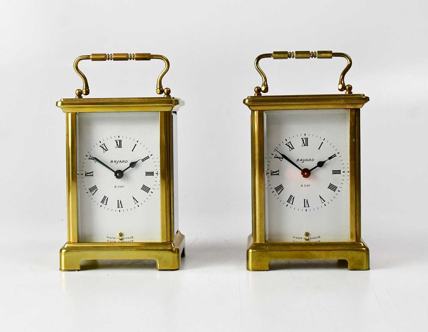 Lot 127 - BAYARD; a pair of brass cased carriage
