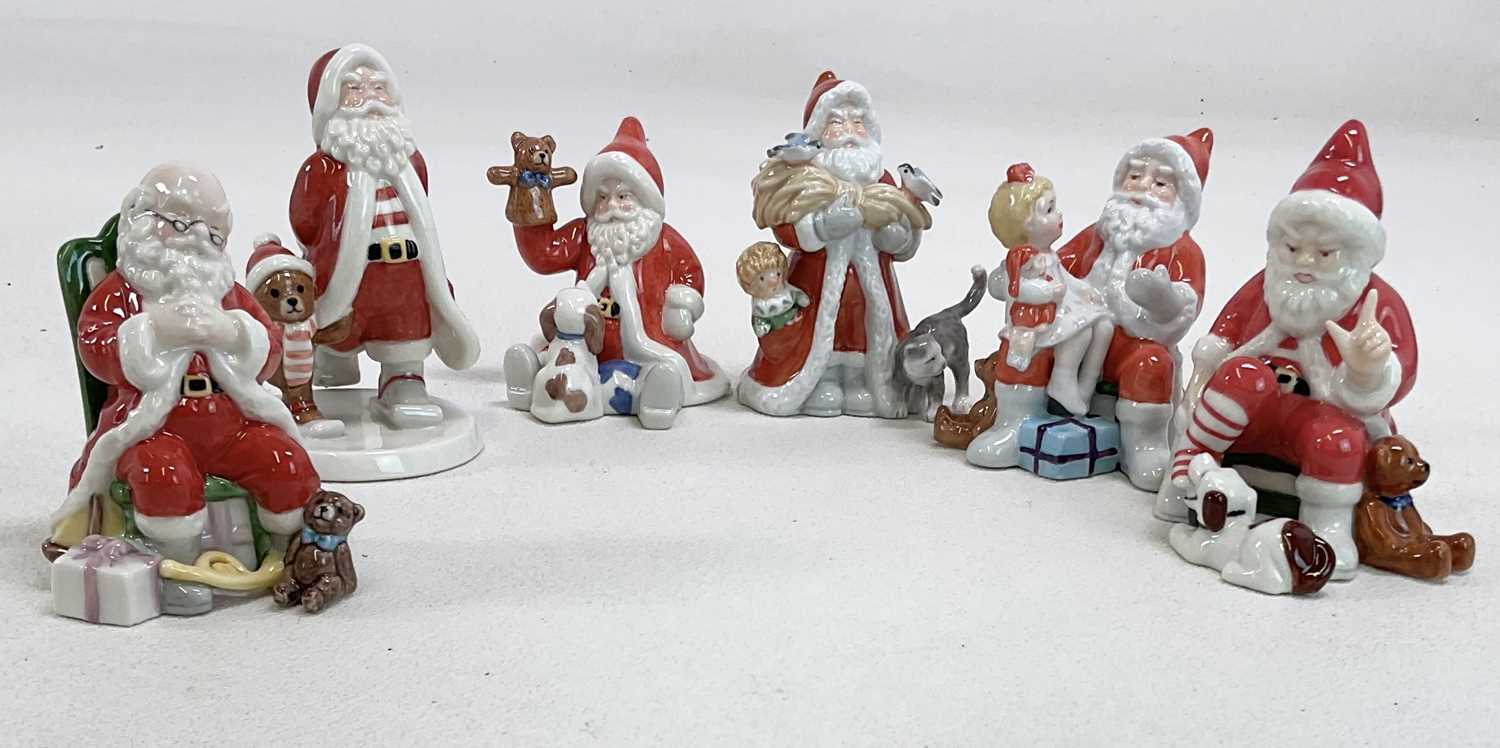 Lot 173 - ROYAL COPENHAGEN; six Santa figures from the