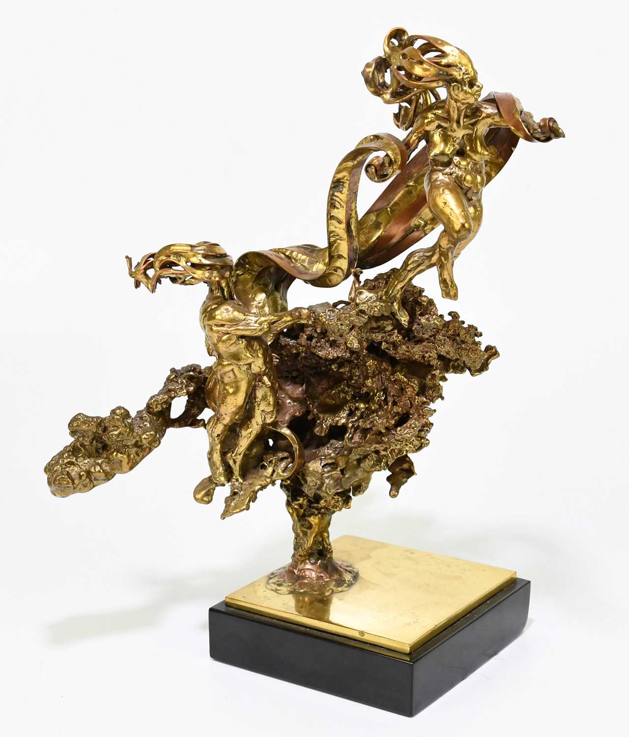 Lot 525 - SEAN RICE (1931-1997); bronze figure group,
