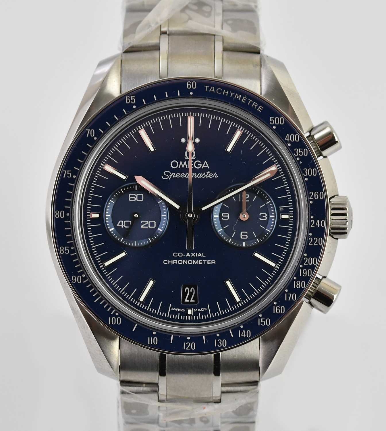 Lot 42 - OMEGA; a gentleman's titanium Speedmaster