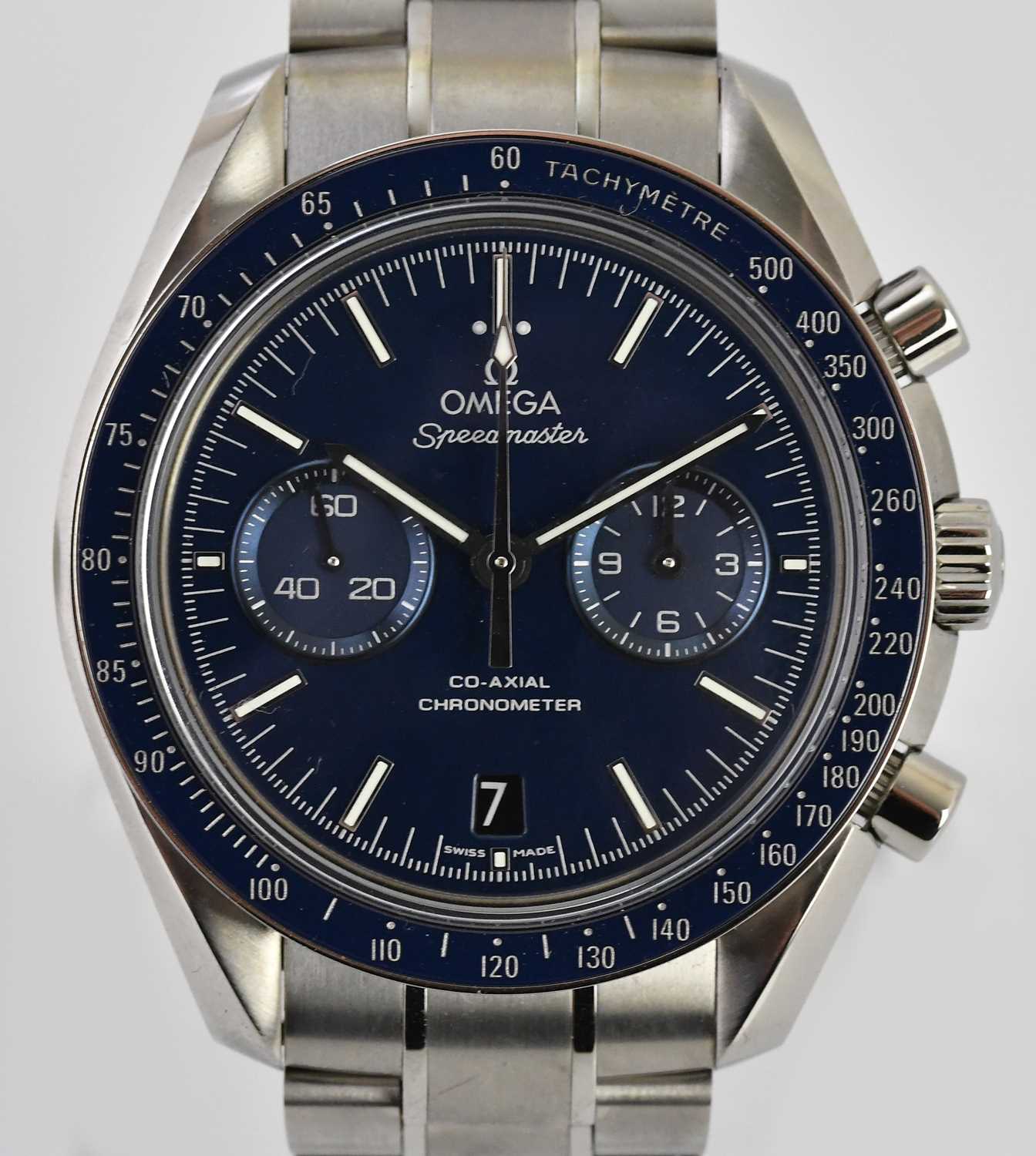 Lot 43 - OMEGA; a gentleman's titanium Speedmaster