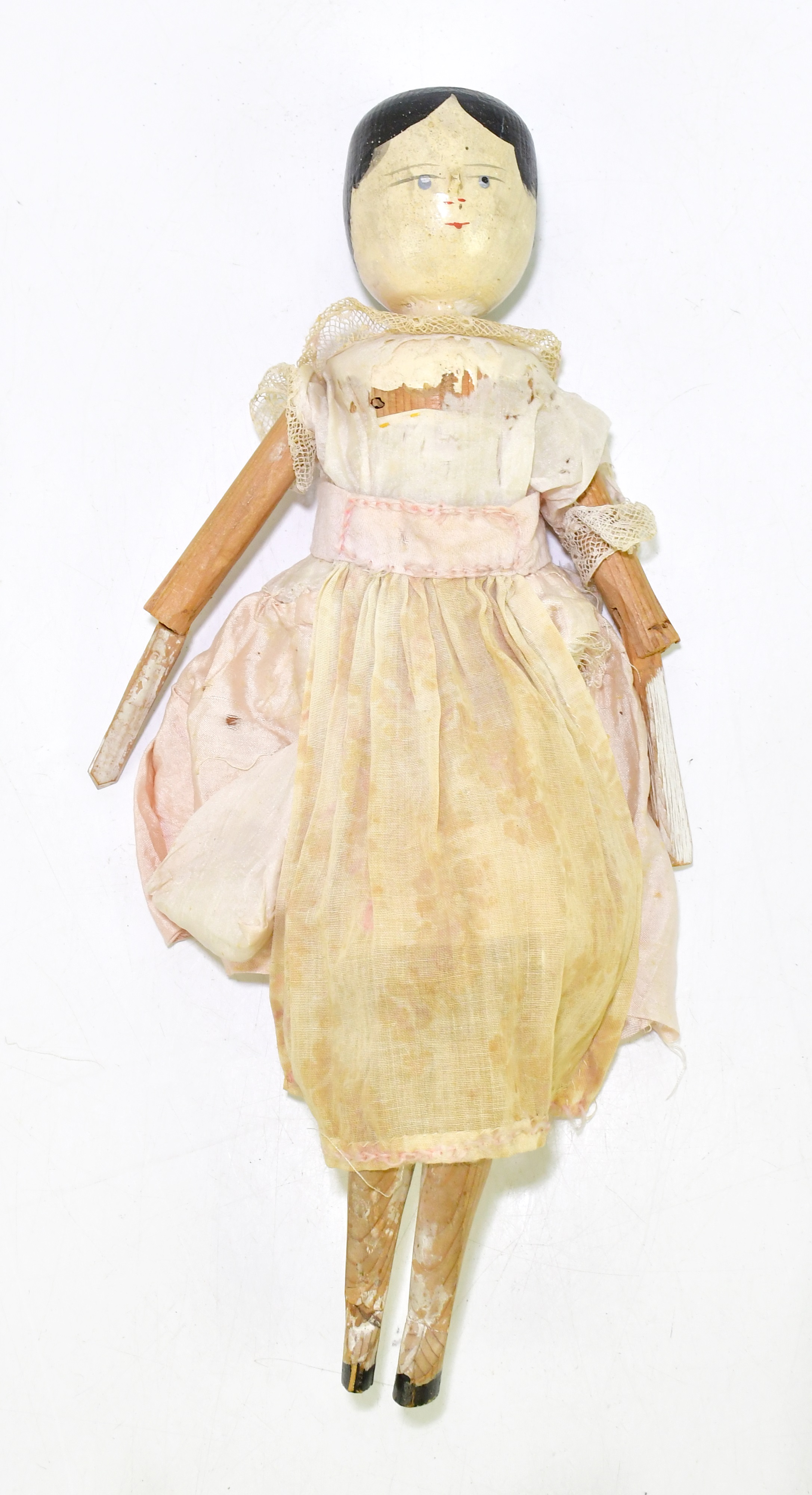 Lot 240 - A 19th century Dutch peg doll with