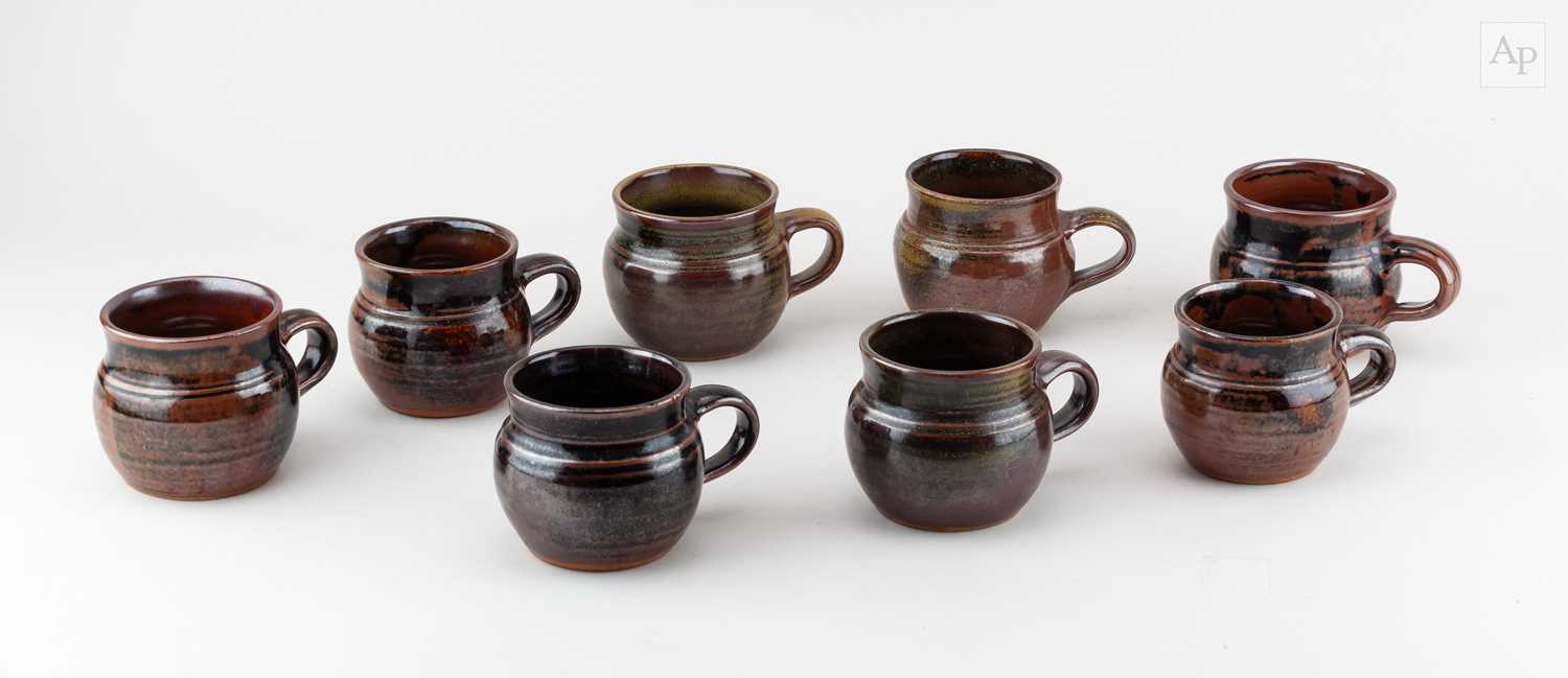 Lot 526 - Winchcombe Pottery; a set of eight stoneware
