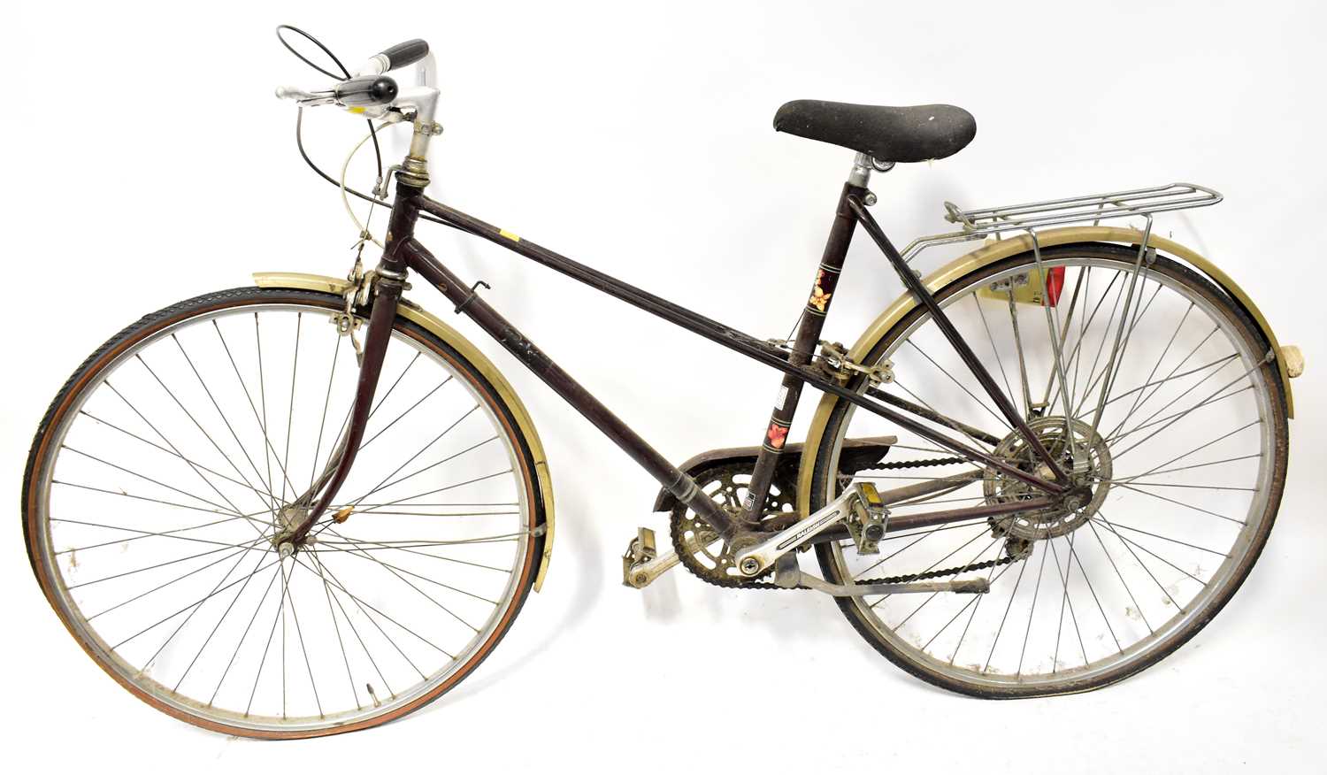 Lot 297 - RALEIGH; a vintage maroon ladies' road