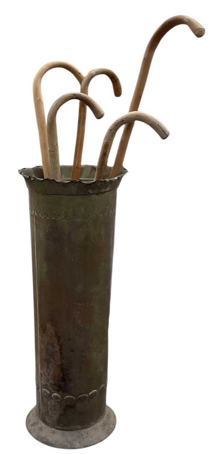 Lot 369 - Five wooden walking sticks and an early 20th