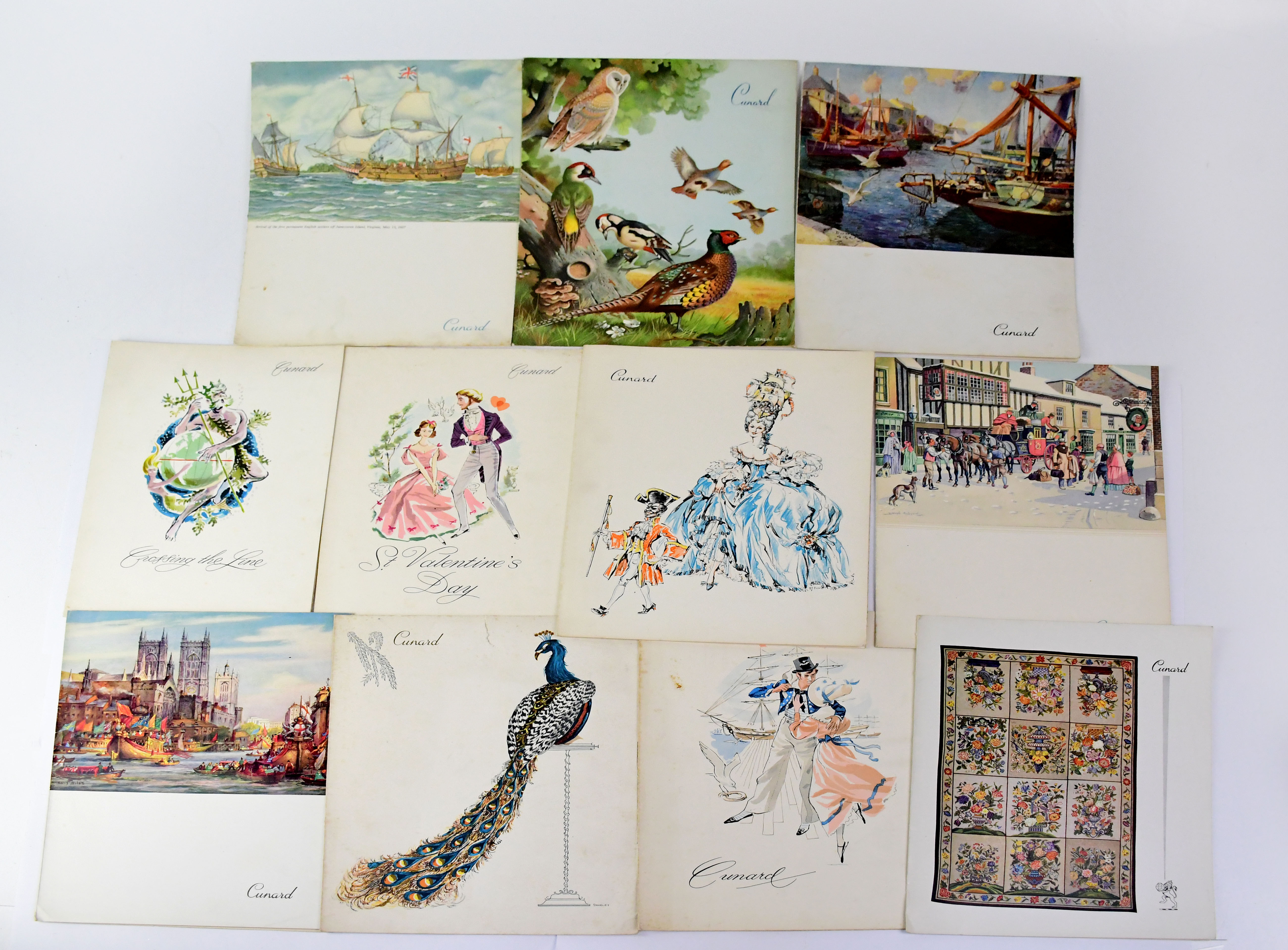 Lot 302 - CUNARD LINE; eleven menus from the 1960s