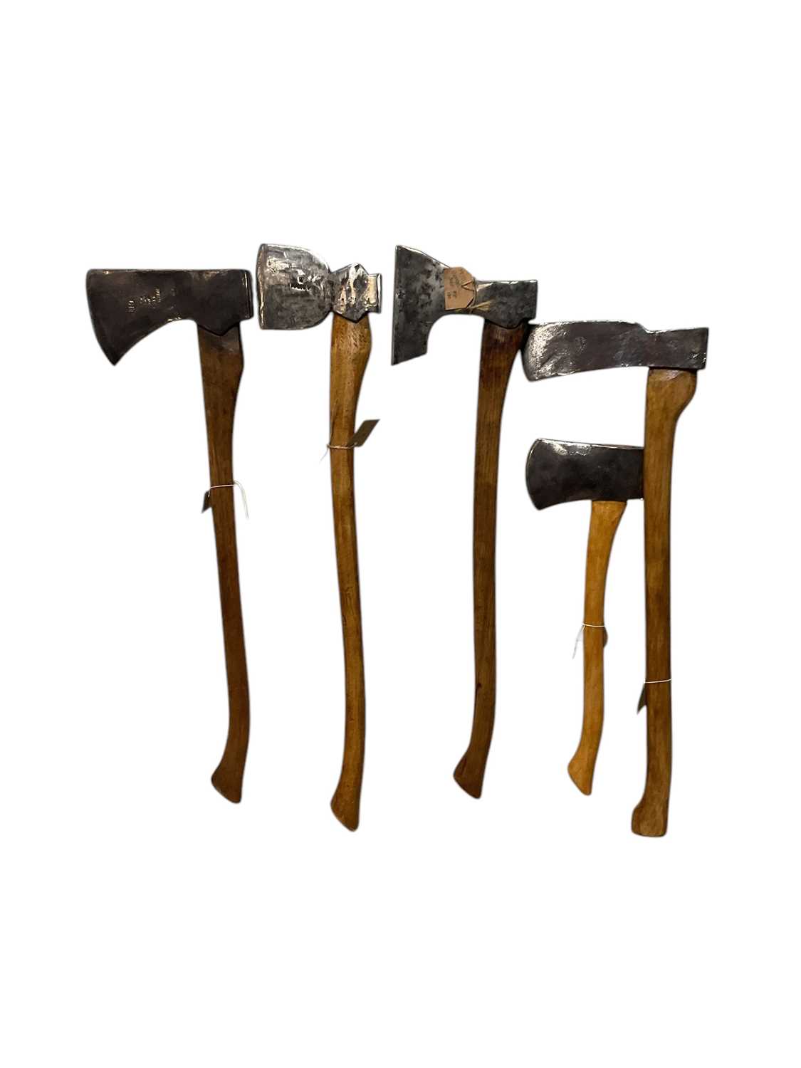 Lot 387 - A group of five vintage axes, including a