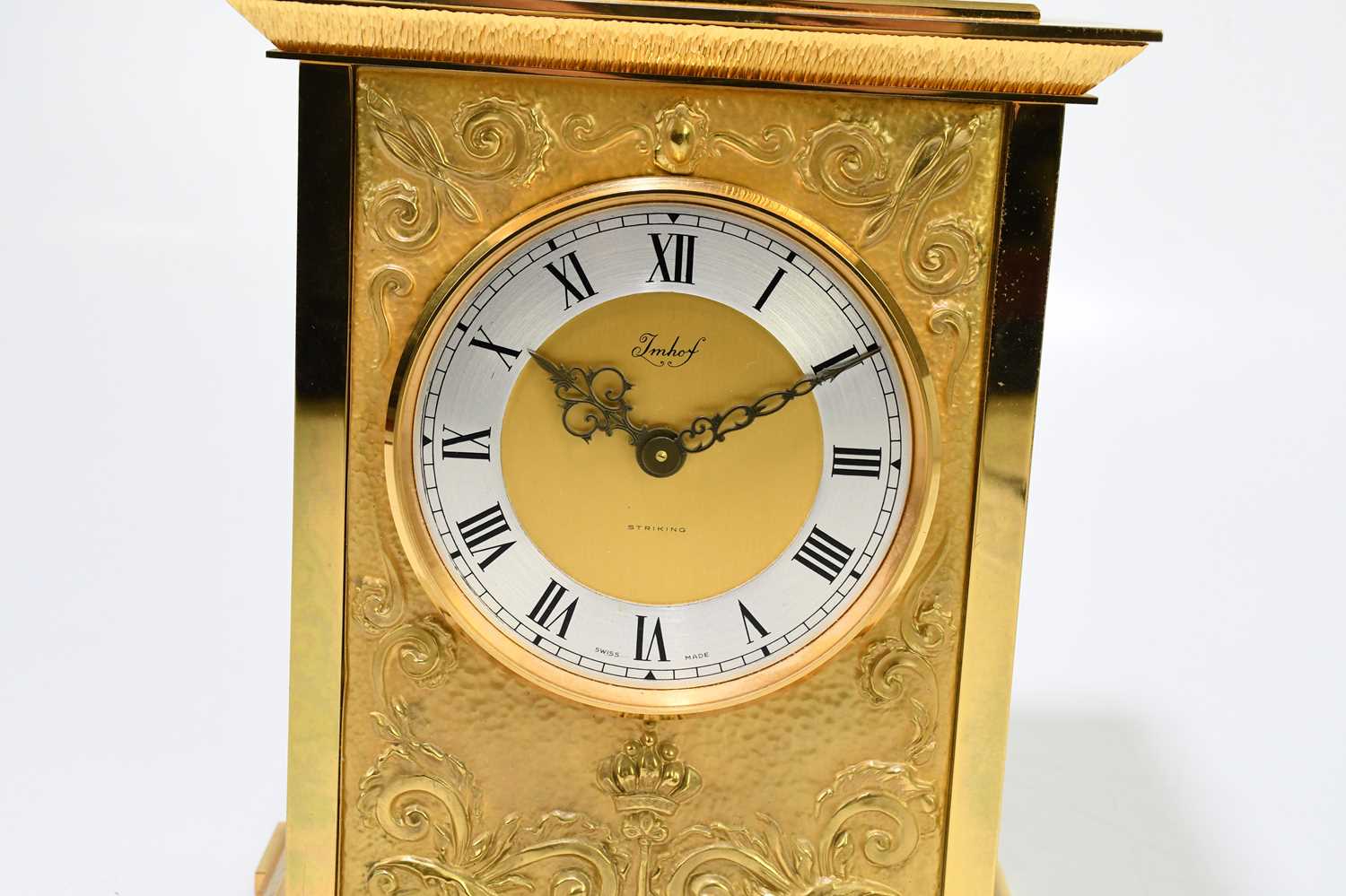 Lot 2635 - IMHOF; a contemporary gilt metal mantel