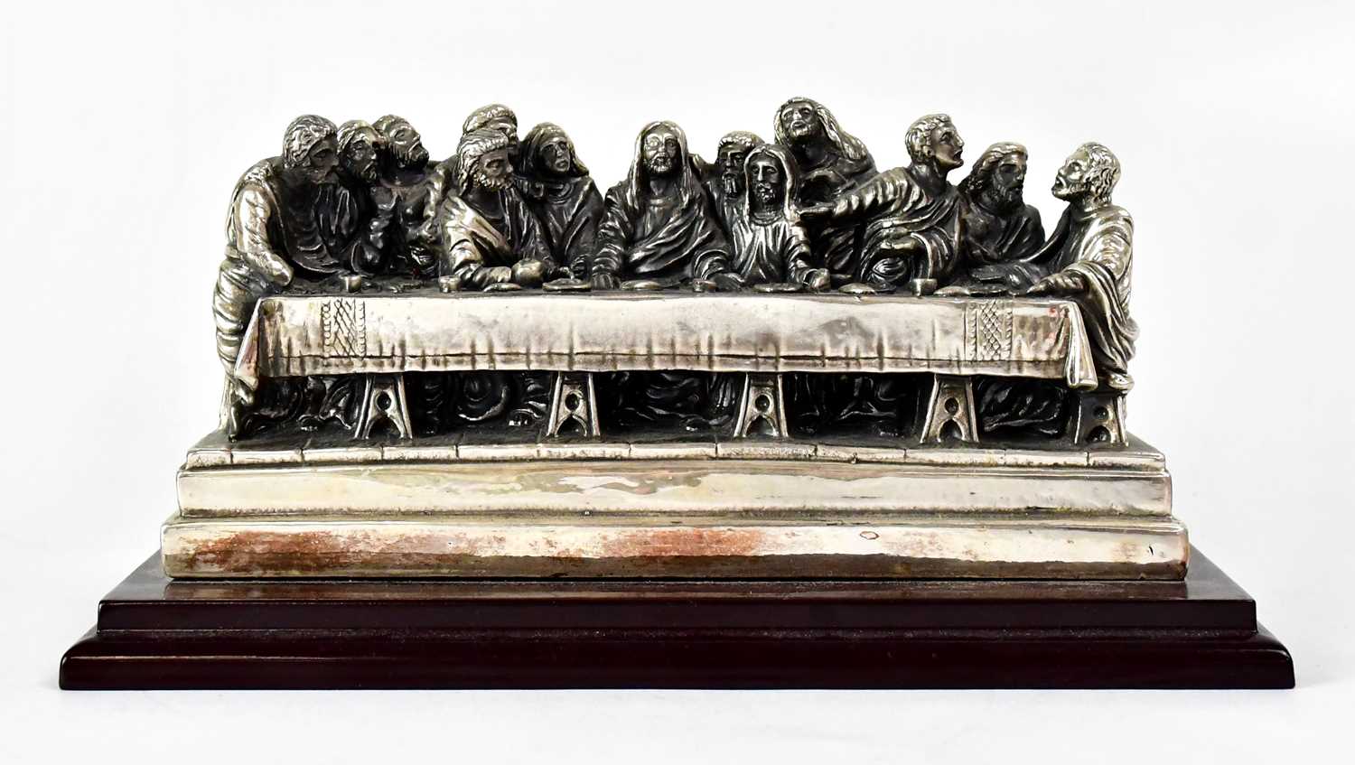 Lot 742 - A resin loaded 930 silver figure group of