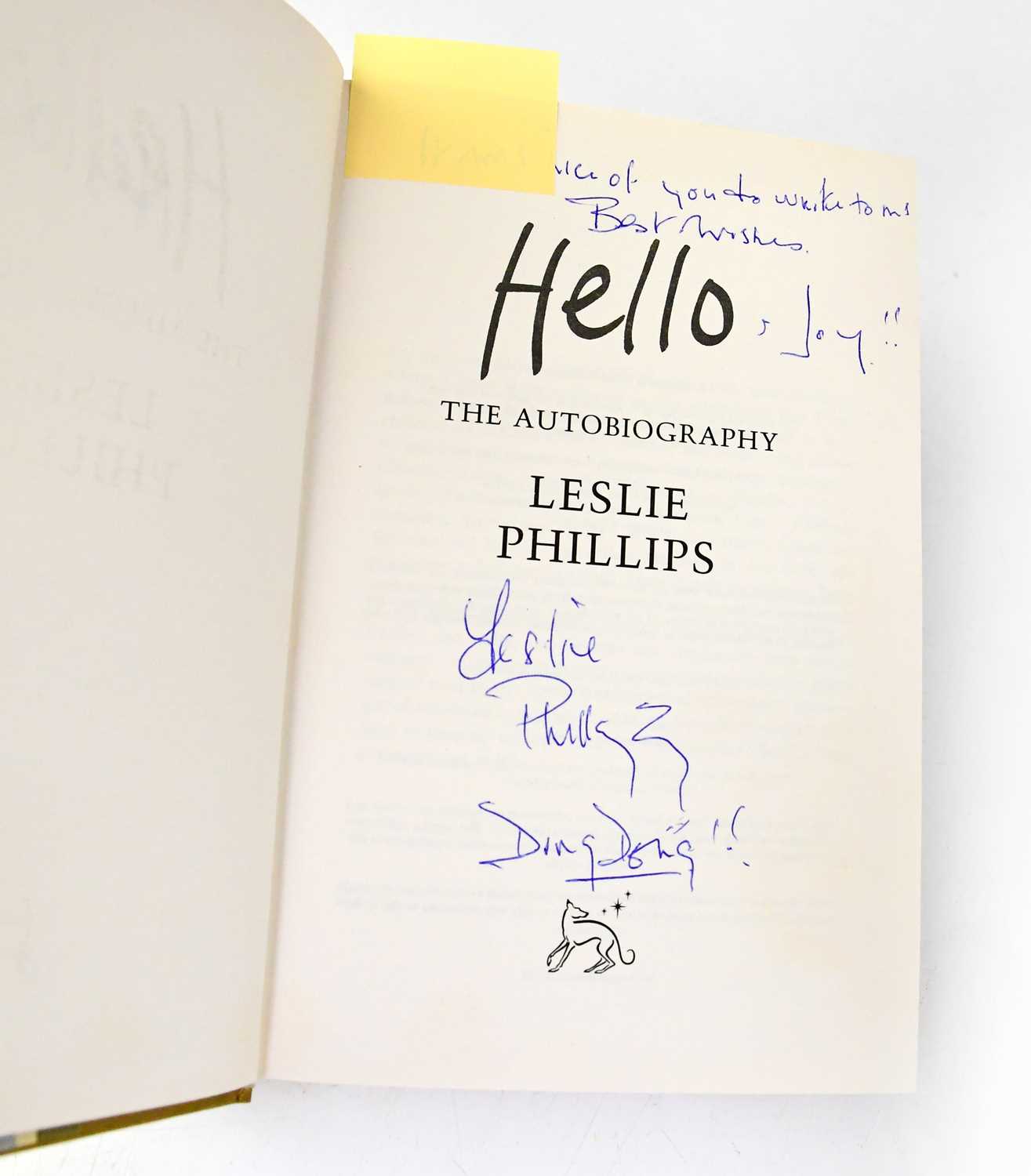 Lot 693 - LESLIE PHILLIPS; 'Hello' The Autobiography,