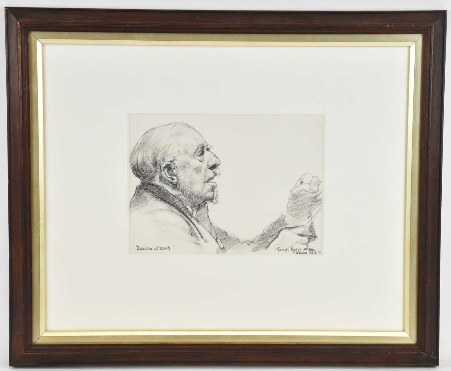 Lot 229 - THOMAS RYAN (1929-2021); charcoal drawing,