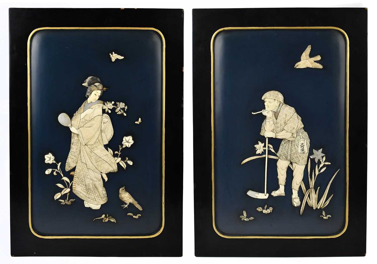 Lot 2268 - A pair of early 20th century Japanese bone