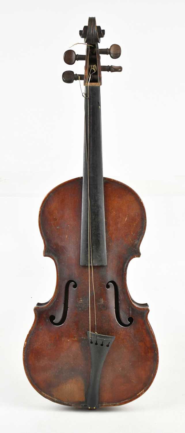 Lot 1083 - A small German viola, bearing label from
