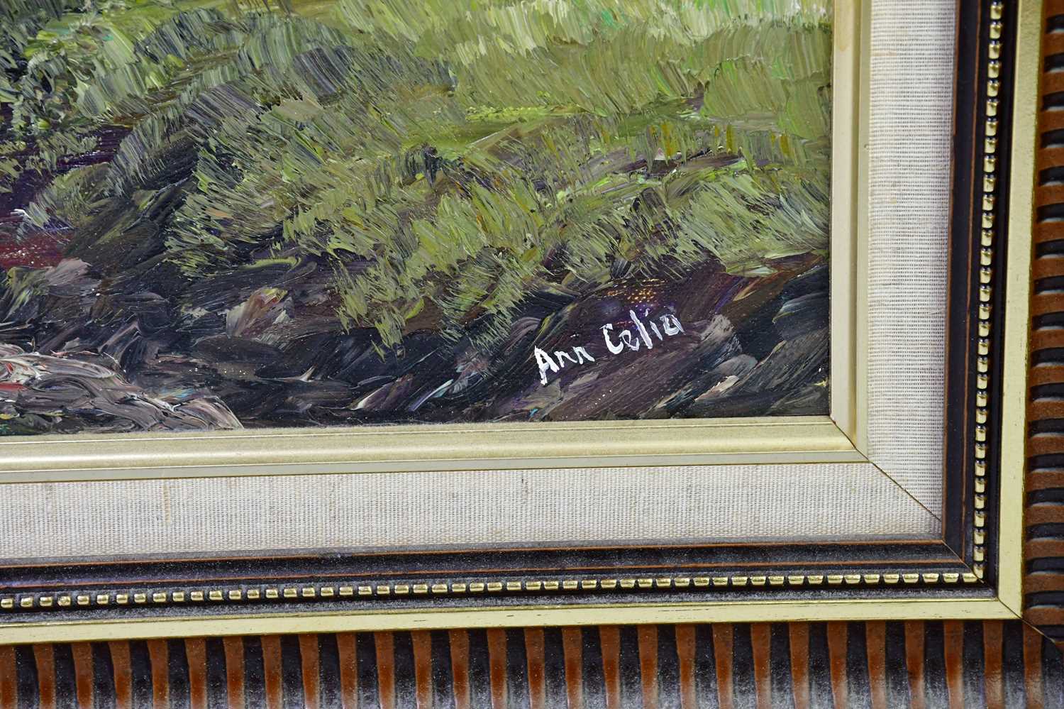 Lot 767 - ANN CELIA FREEMAN; oil on board, waterwheel