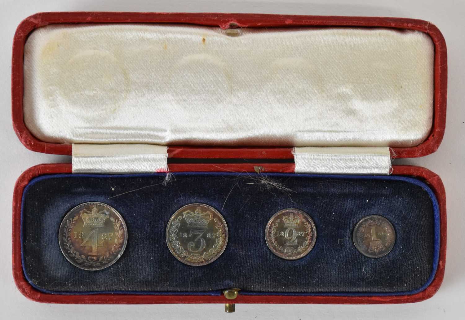 Lot 1487 - A cased 1887 Maundy four coin set including
