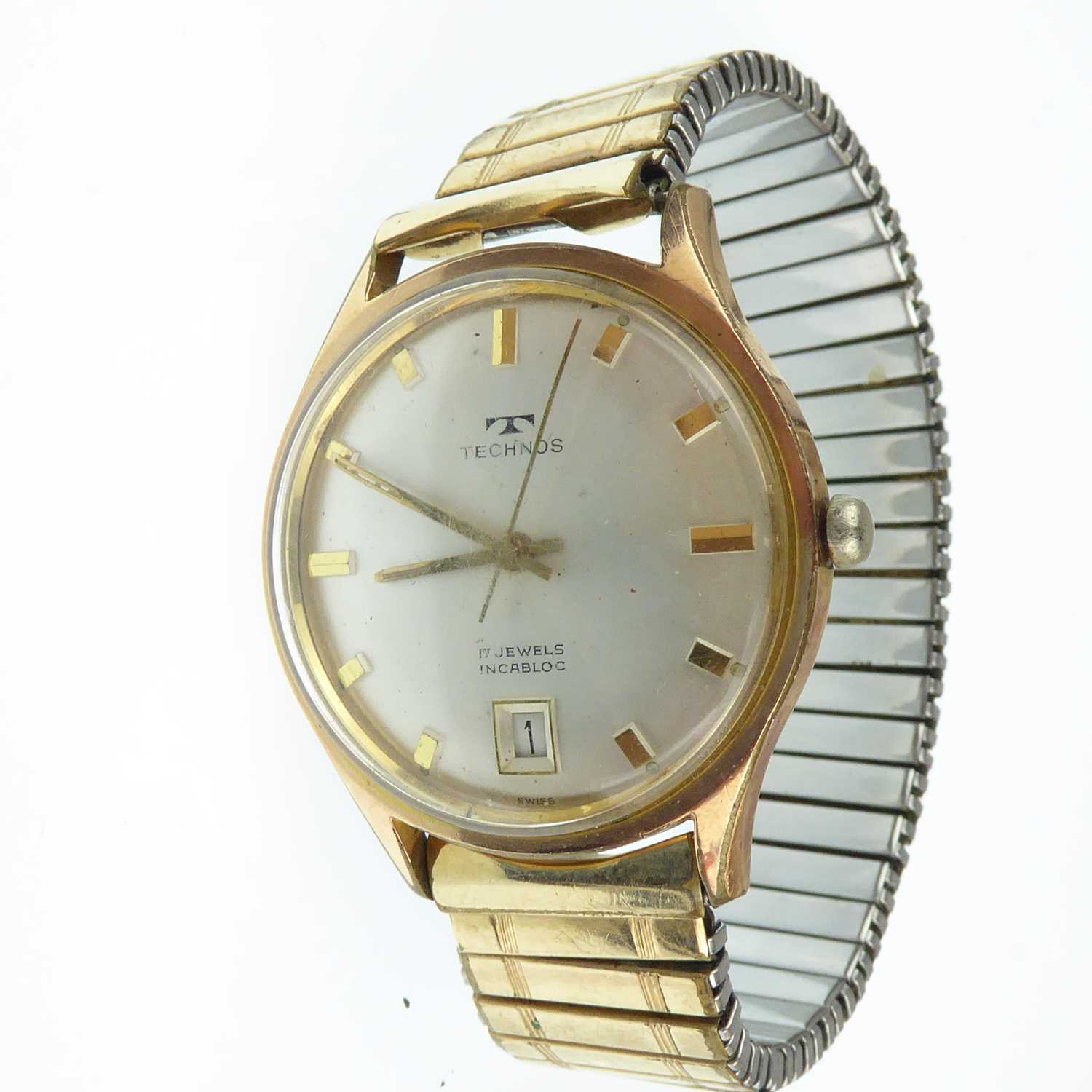 Lot 1297 - TECHNOS; a gentlemen's gold plated