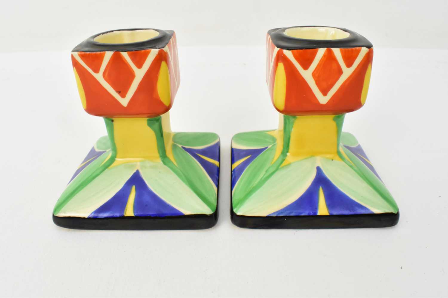 Lot 236 - BURSLEY WARE; a pair of Art Deco short