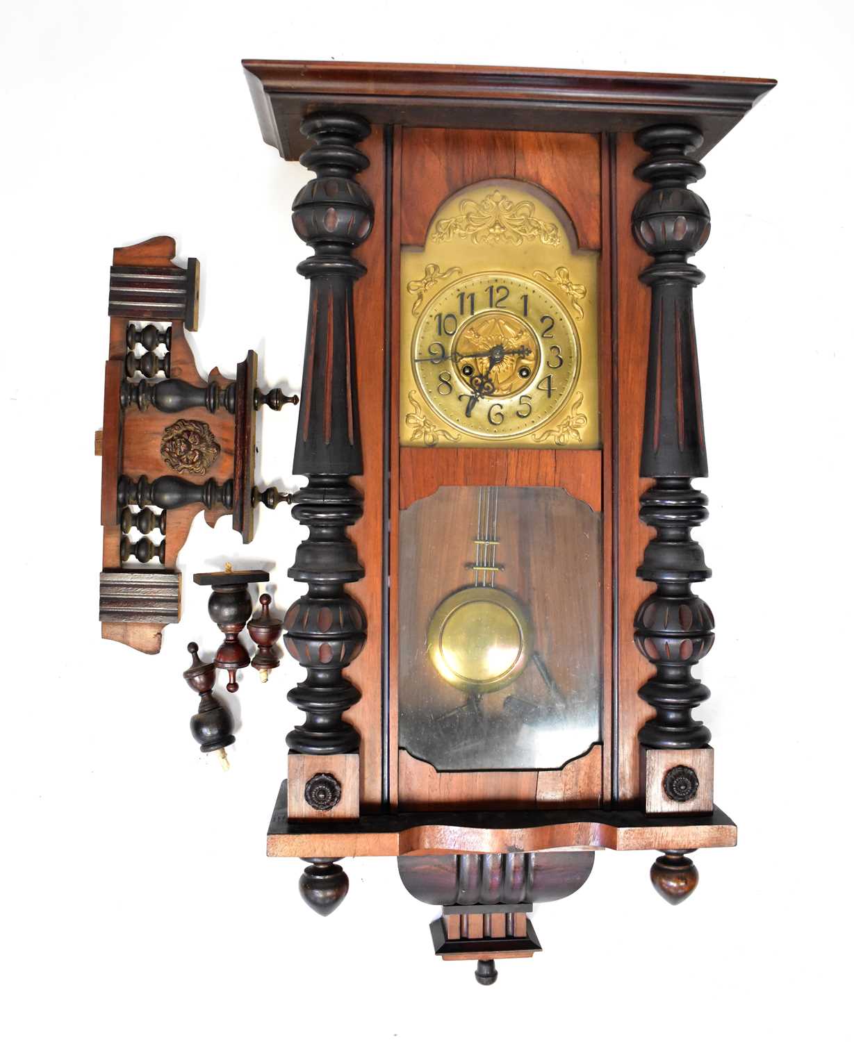 Lot 164 - Four 19th century Vienna-style wall clocks,