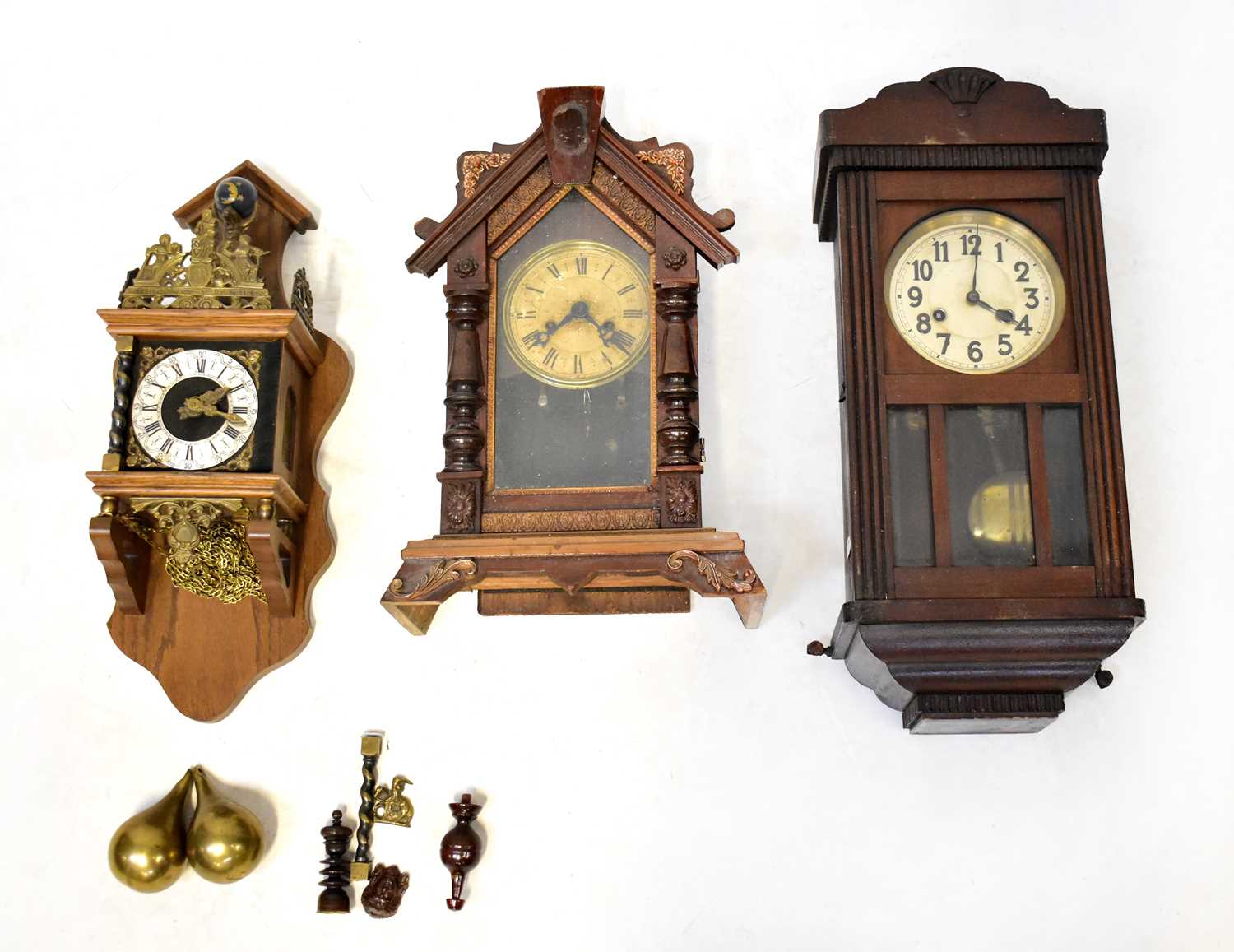 Lot 190 - FRANZ HERMLE, GERMANY; an oak brass-mounted