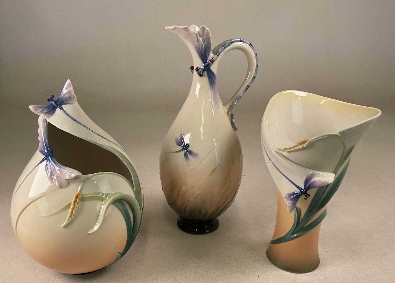 Lot 213 - FRANZ PORCELAIN; three vases, numbers 01217,