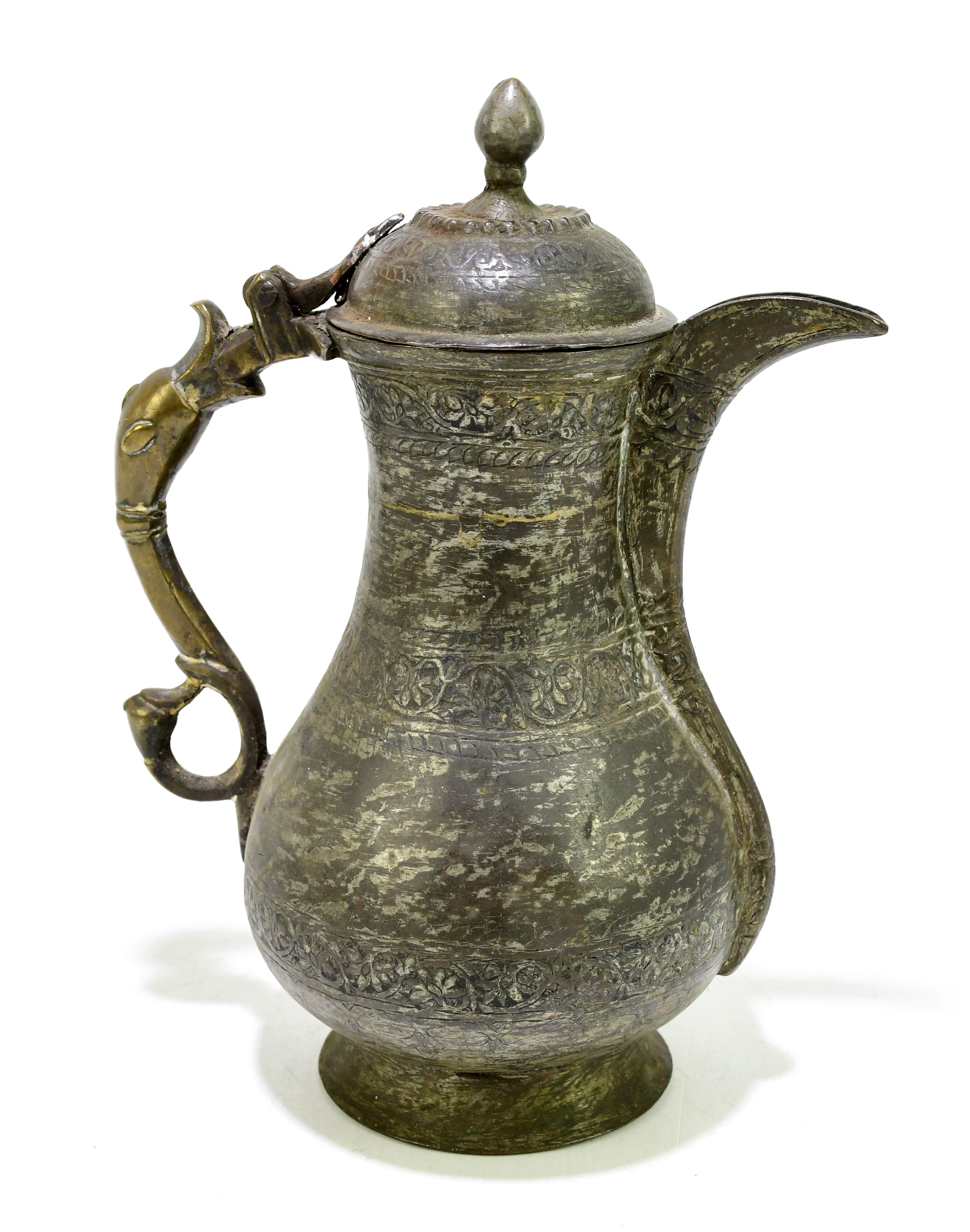 Lot 2330 - A 19th century Persian metal ewer, with