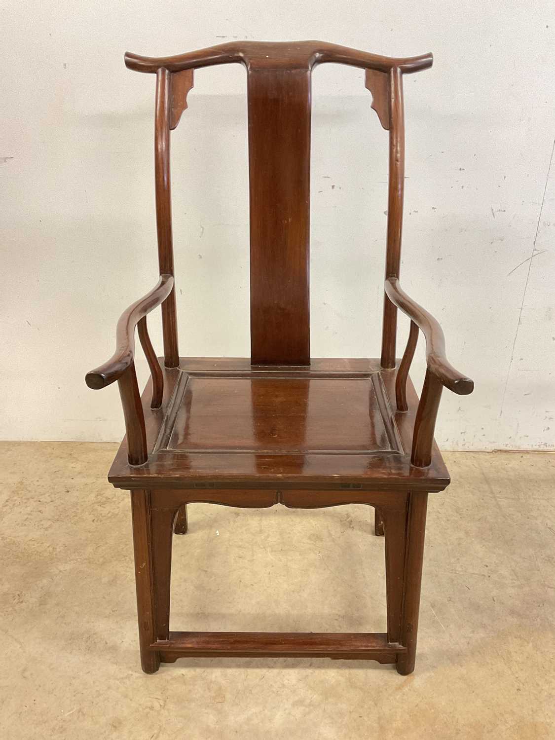 Lot 760 - A Chinese throne chair with yoke top rail