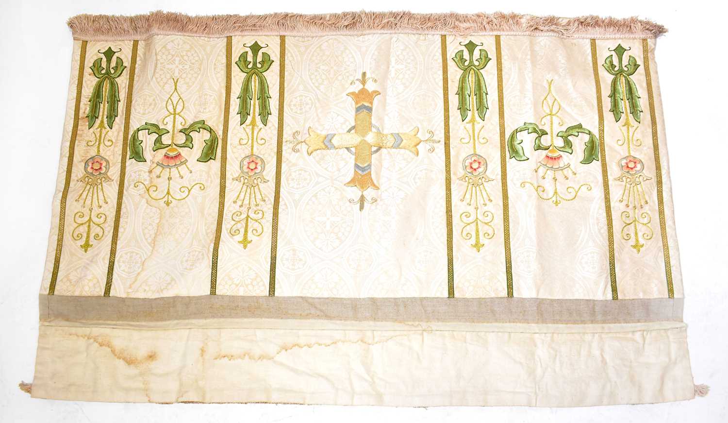 Lot 403 - An ecclesiastical embroidered altar cloth,