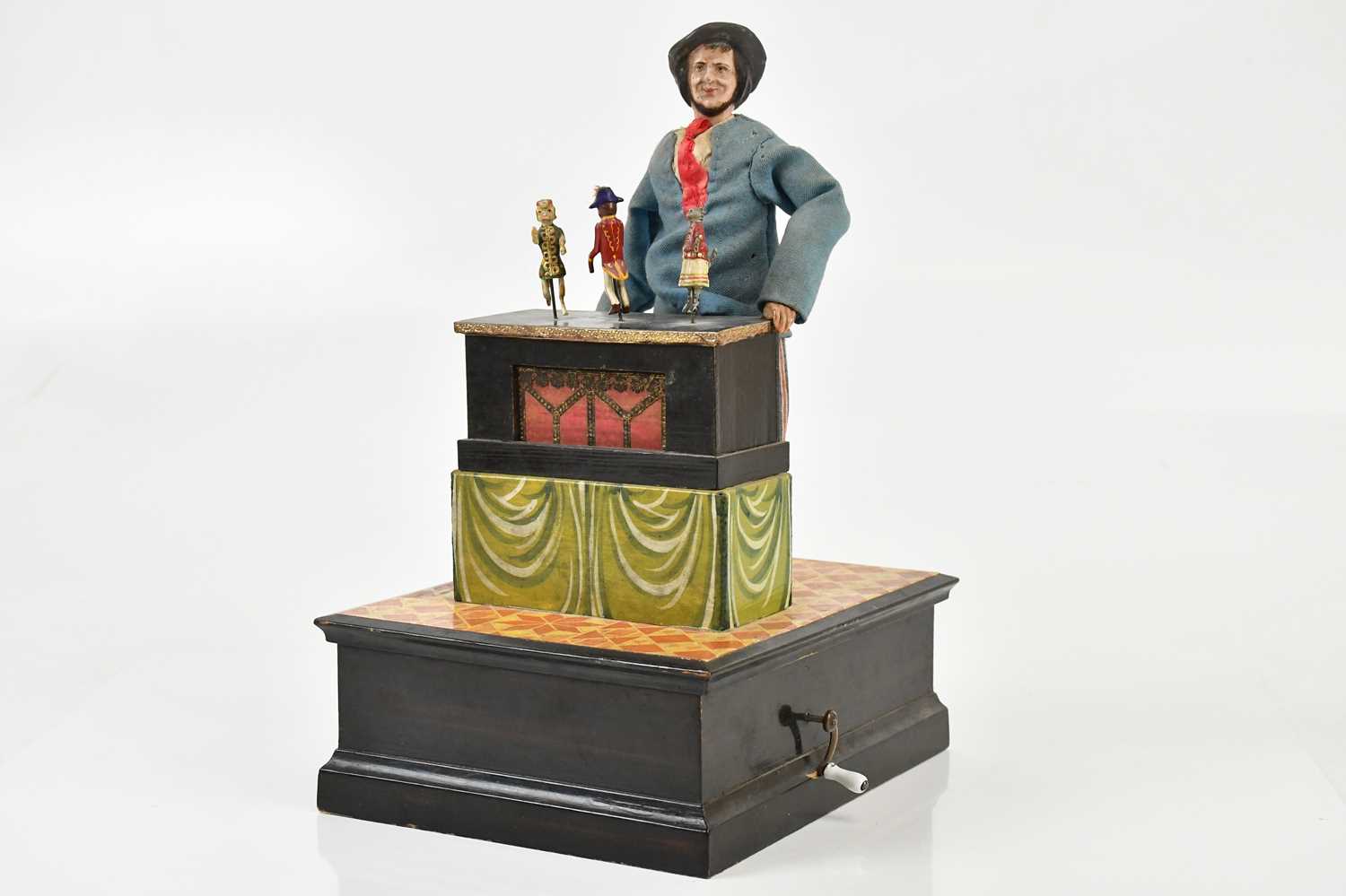 Lot 2104 - An early European automaton organ grinder,