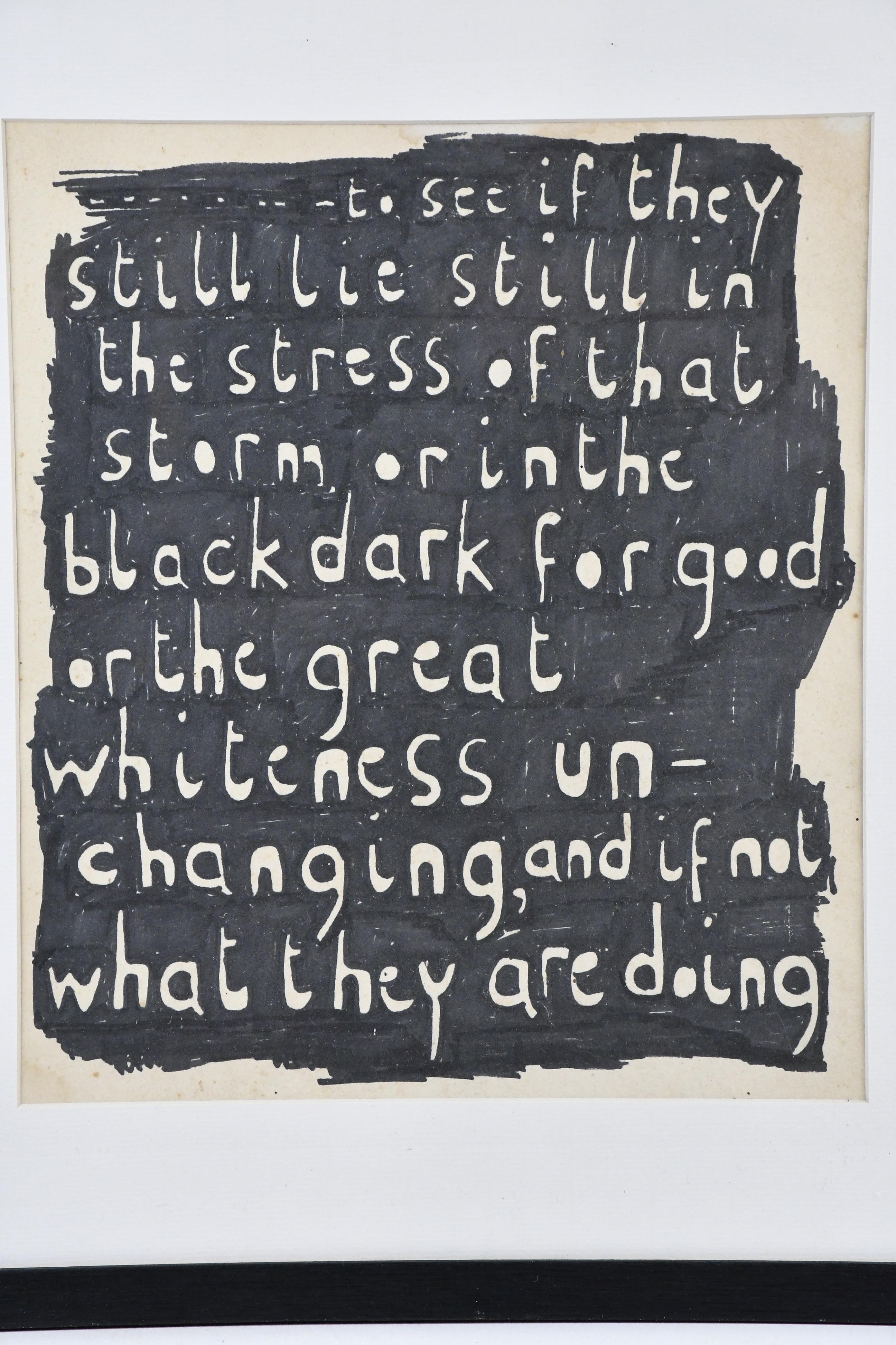 Lot 7 - DAVID GILBERT (1928-2016); ink, 'Lines from