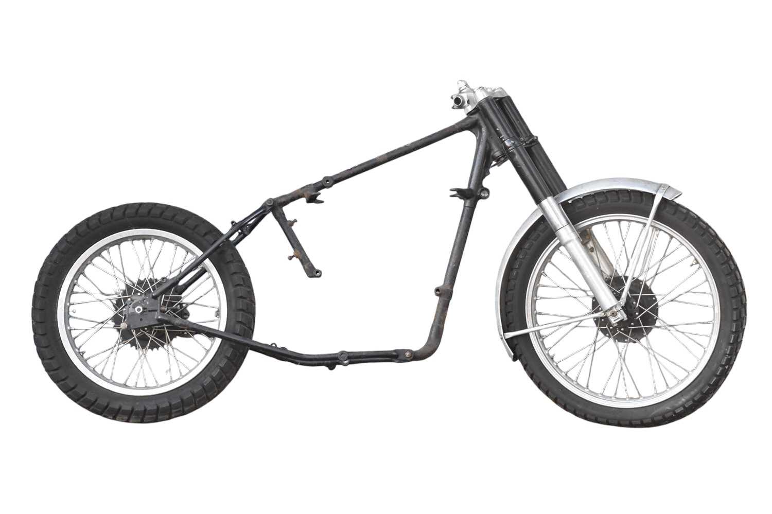 Lot 2068 - A skeleton bike frame and wheels.