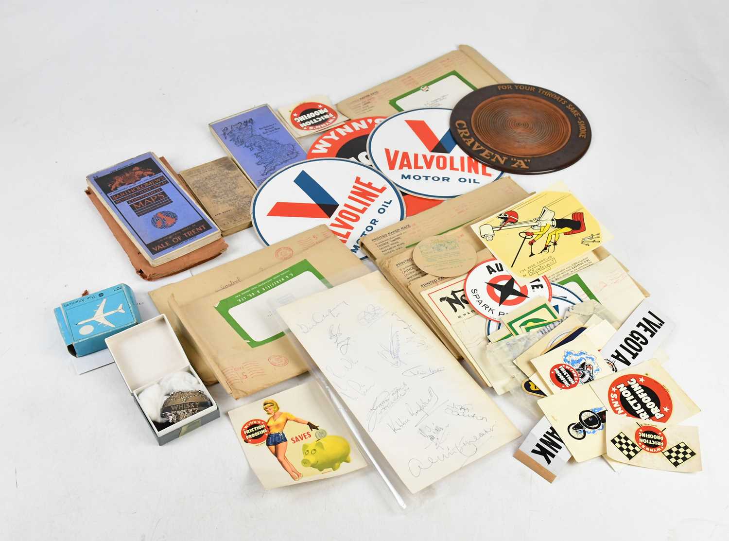 Lot 1304 - CRAVEN A; a bakelite coaster, a Valvoline