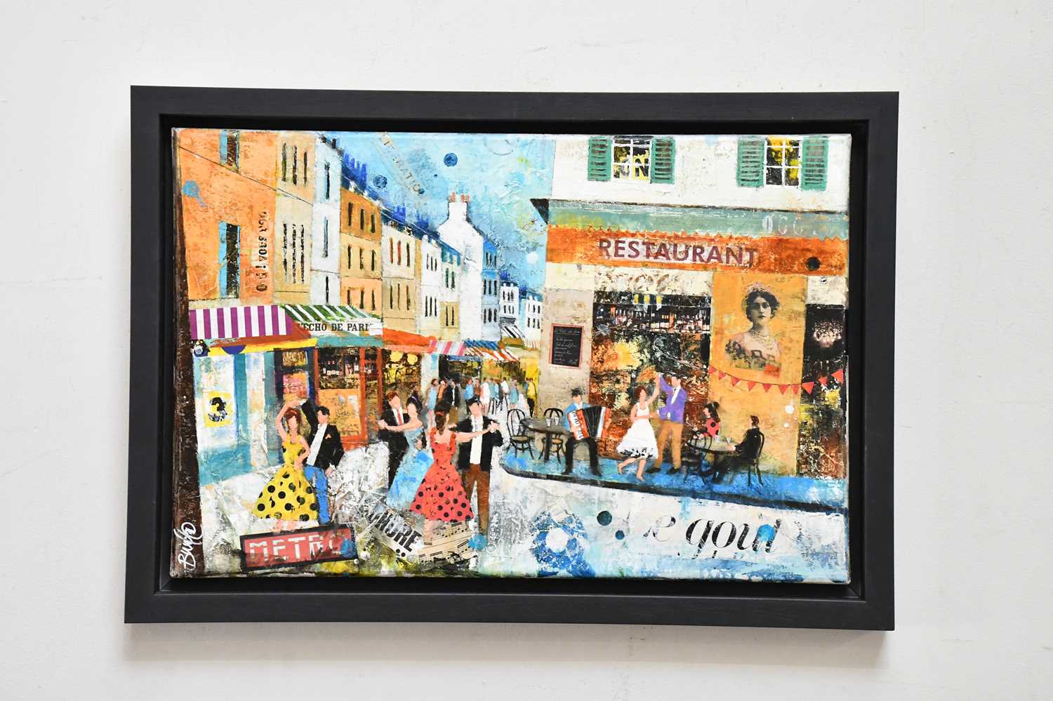 Lot 602 - RICHARD BUREL; mixed media, 'Bal Musette