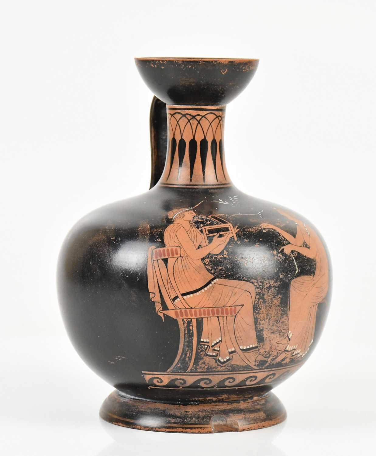 Lot 192 - An Ancient Greek style squat lekythos,