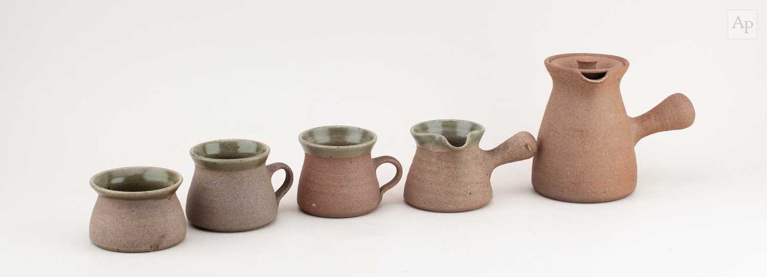 Lot 184 - Lowerdown Pottery; a stoneware coffee set