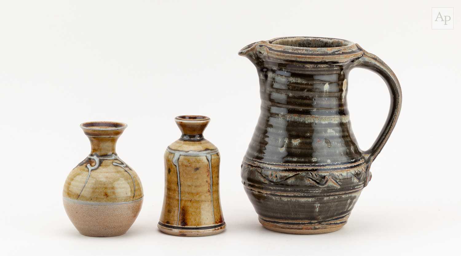 Lot 61 - BARRY HUGGETT; a salt glazed jug, impressed