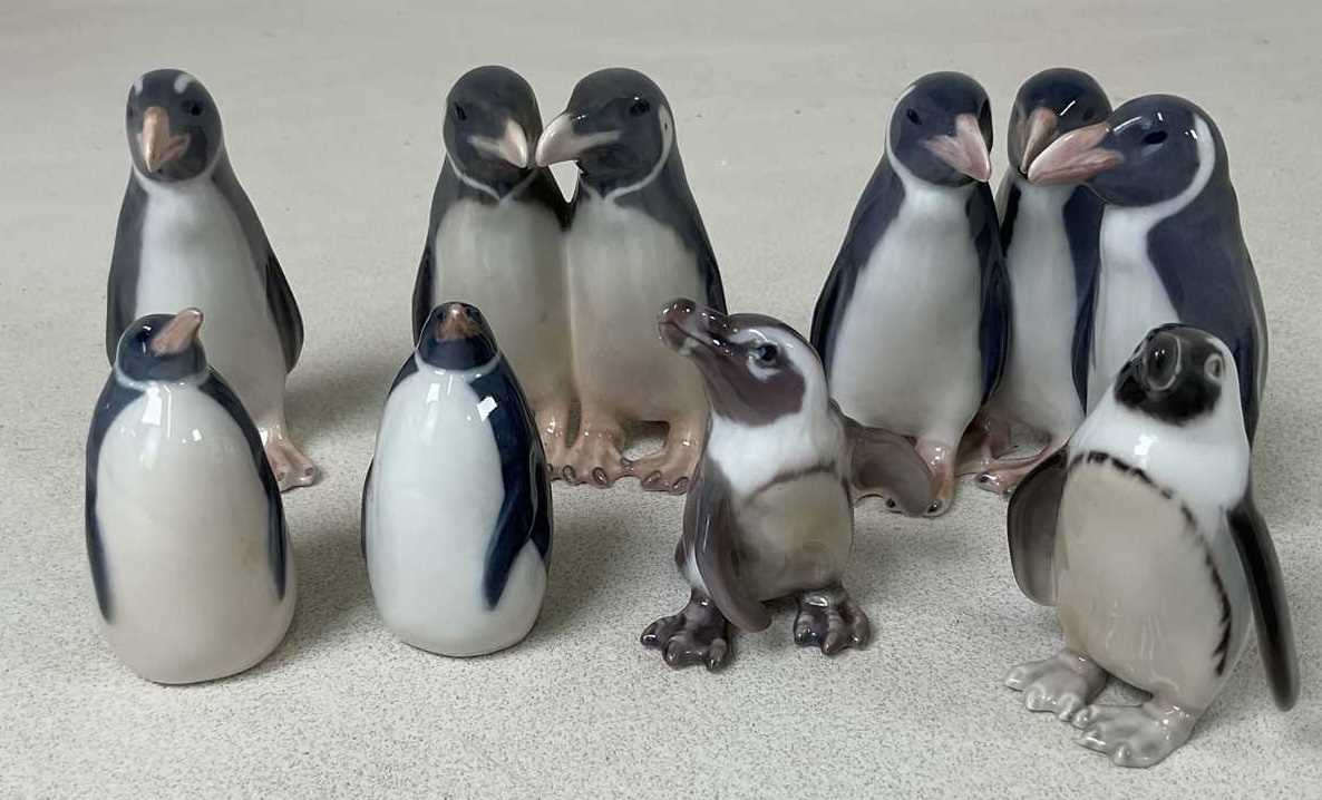 Lot 216 - ROYAL COPENHAGEN; five individual penguin