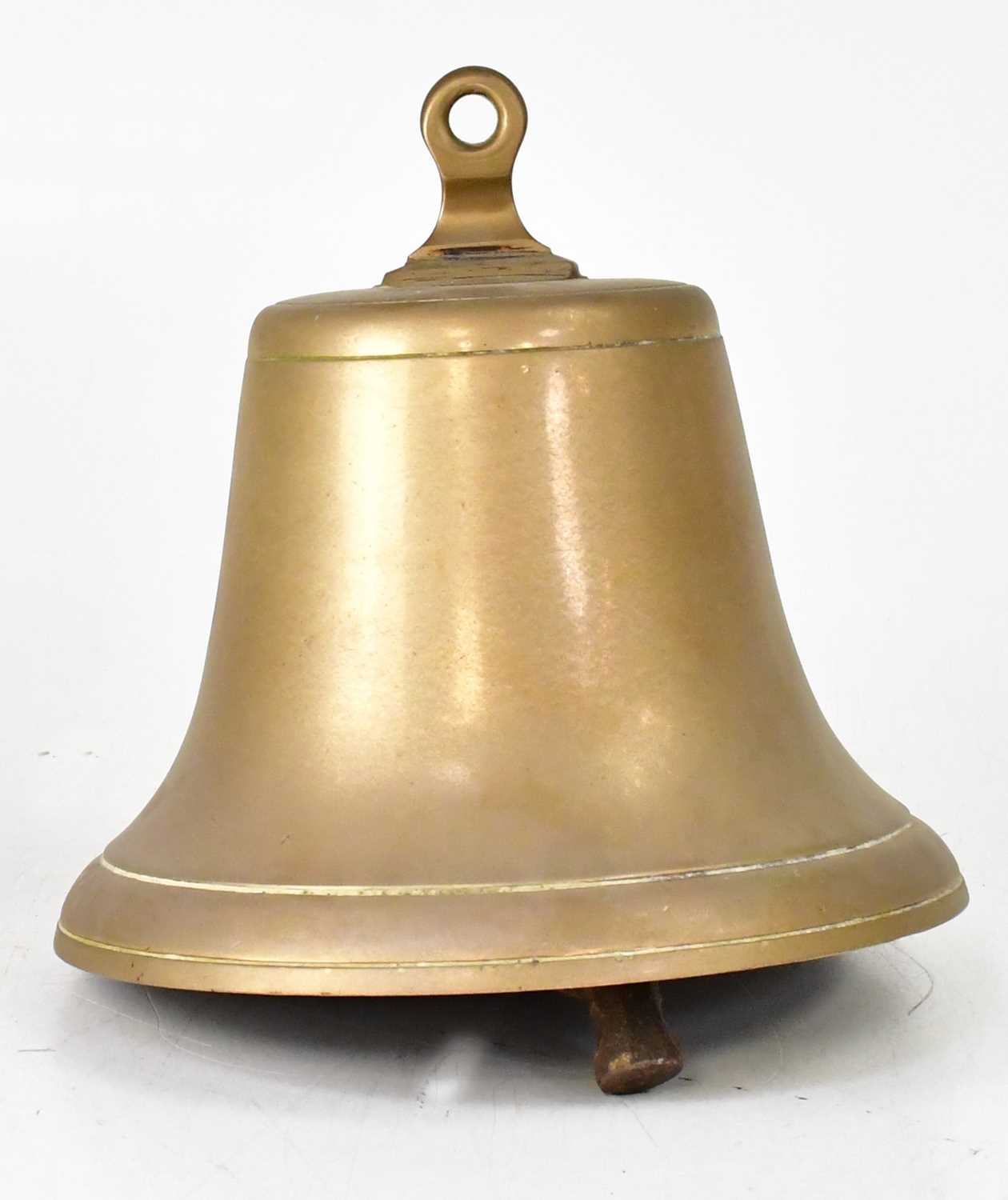 Lot 253 - A large brass ship's bell with clanger,