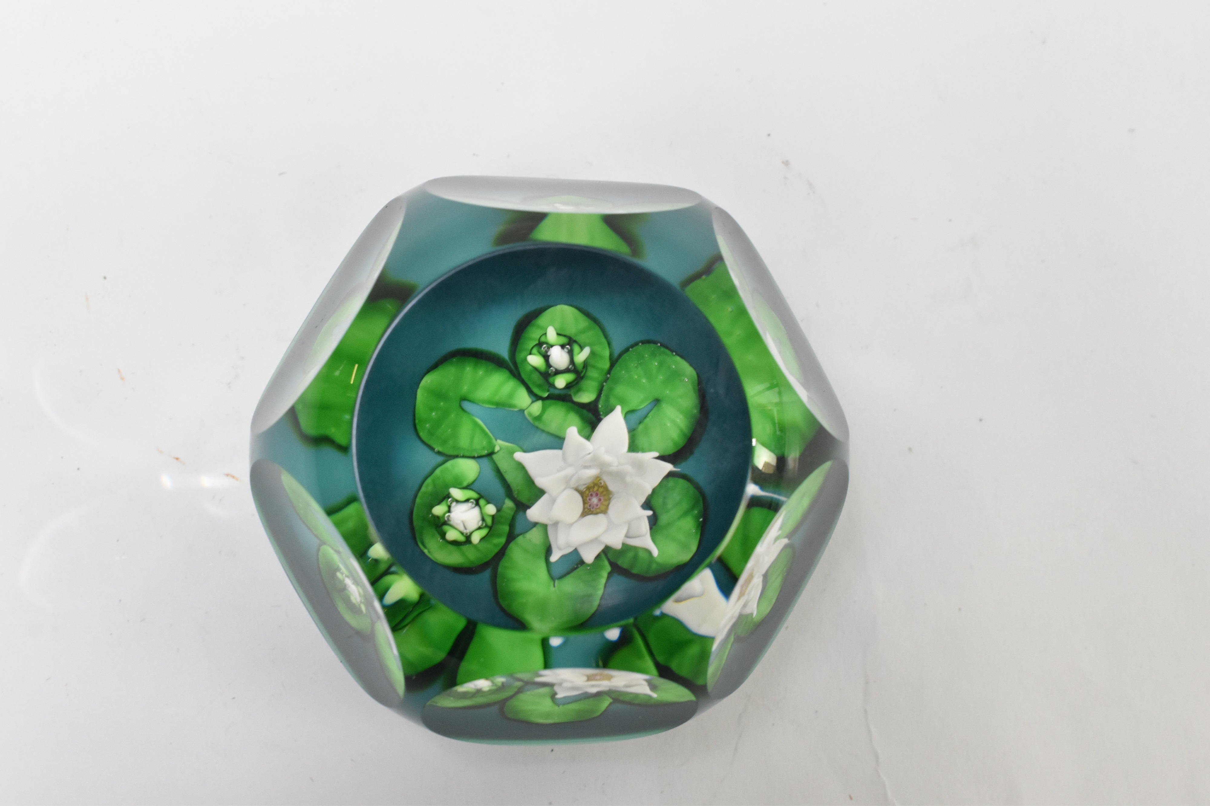 Lot 600 - ST LOUIS; a modern faceted glass paperweight