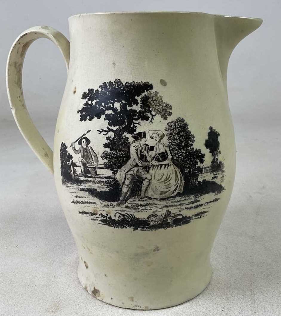 Lot 235 - A very large late 18th century creamware jug,