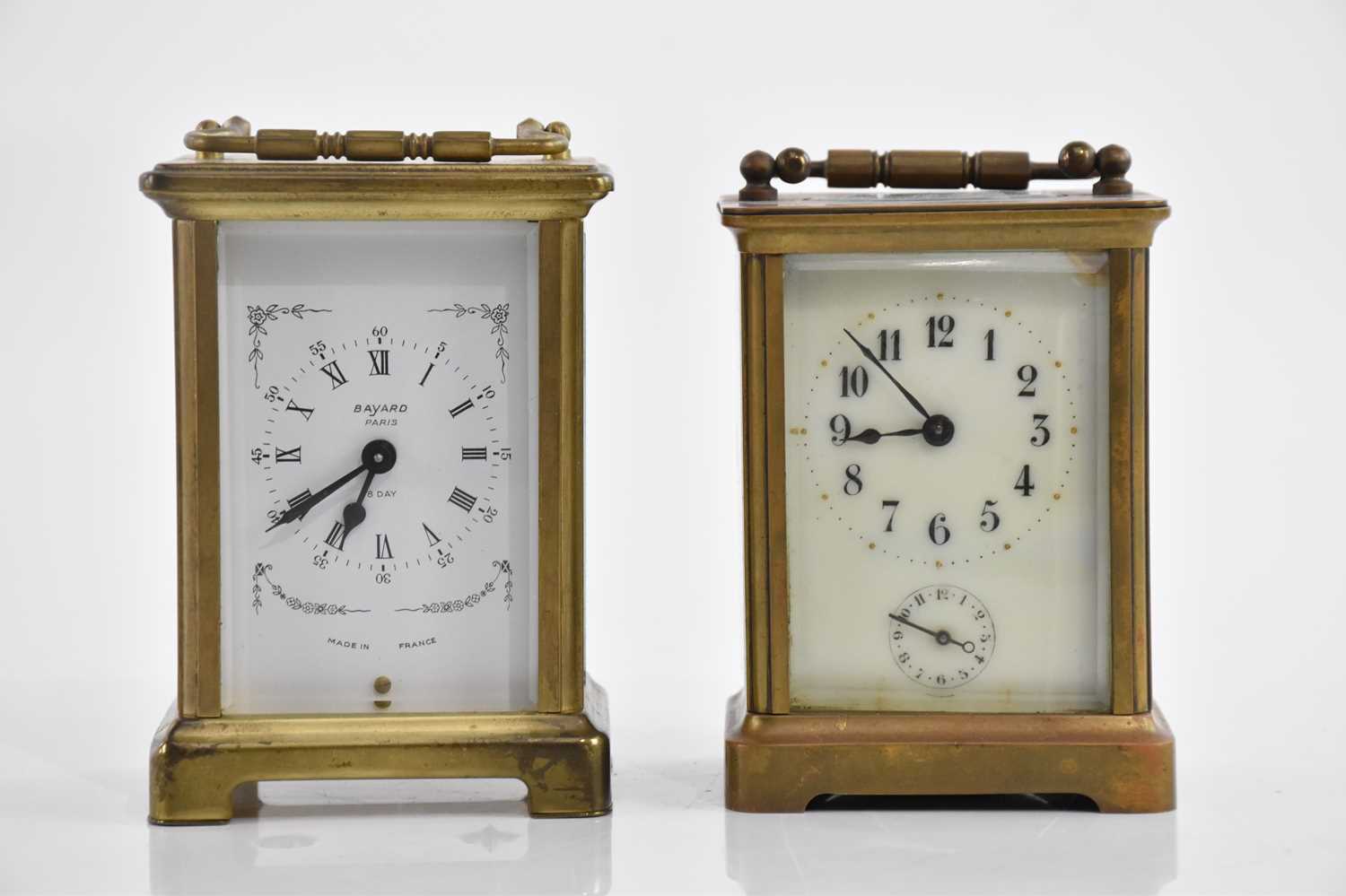 Lot 1326 - BAYARD; a modern brass cased carriage clock,