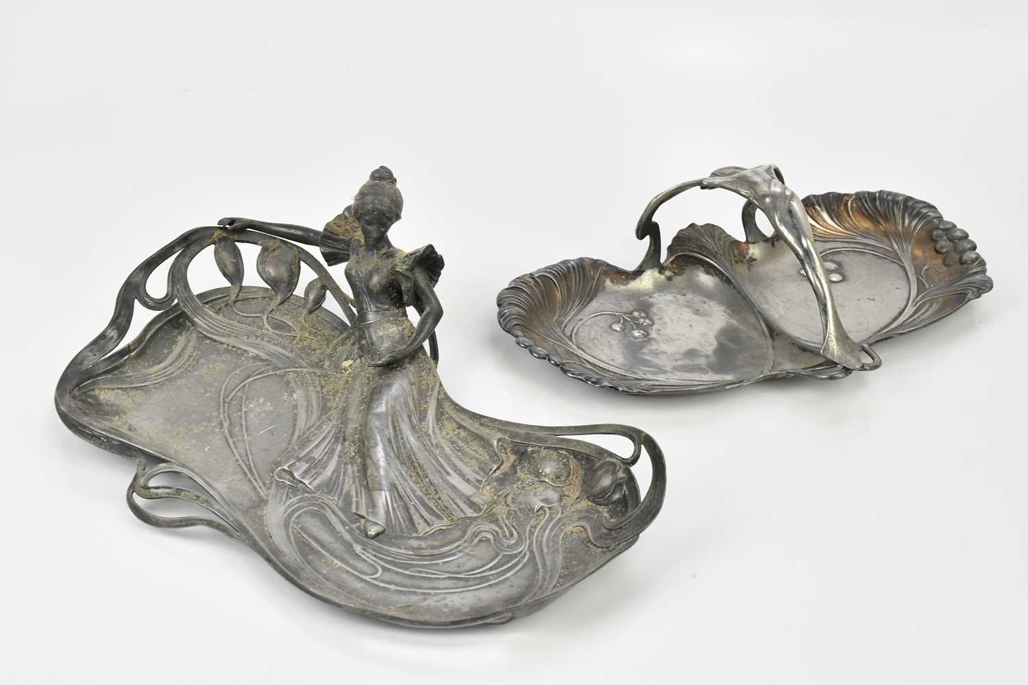 Lot 154 - WMF; an Art Nouveau shaped rectangular dish,