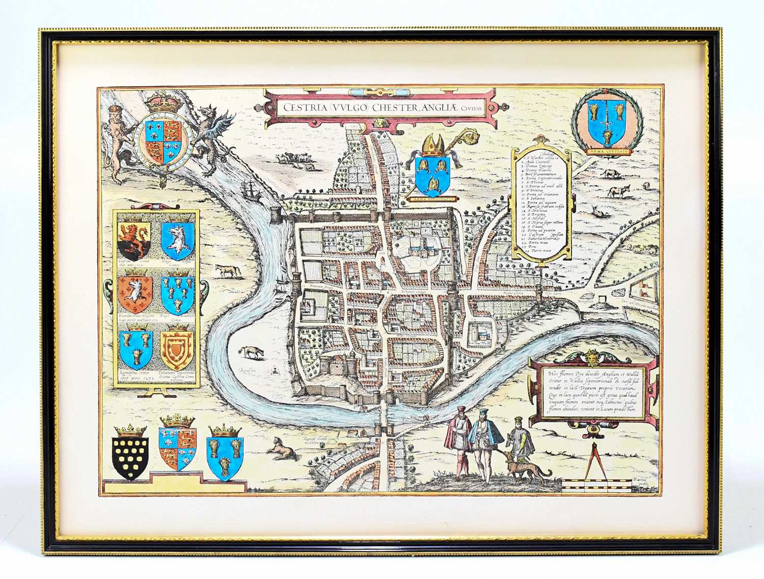 Lot 1449 - A printed map of Chester