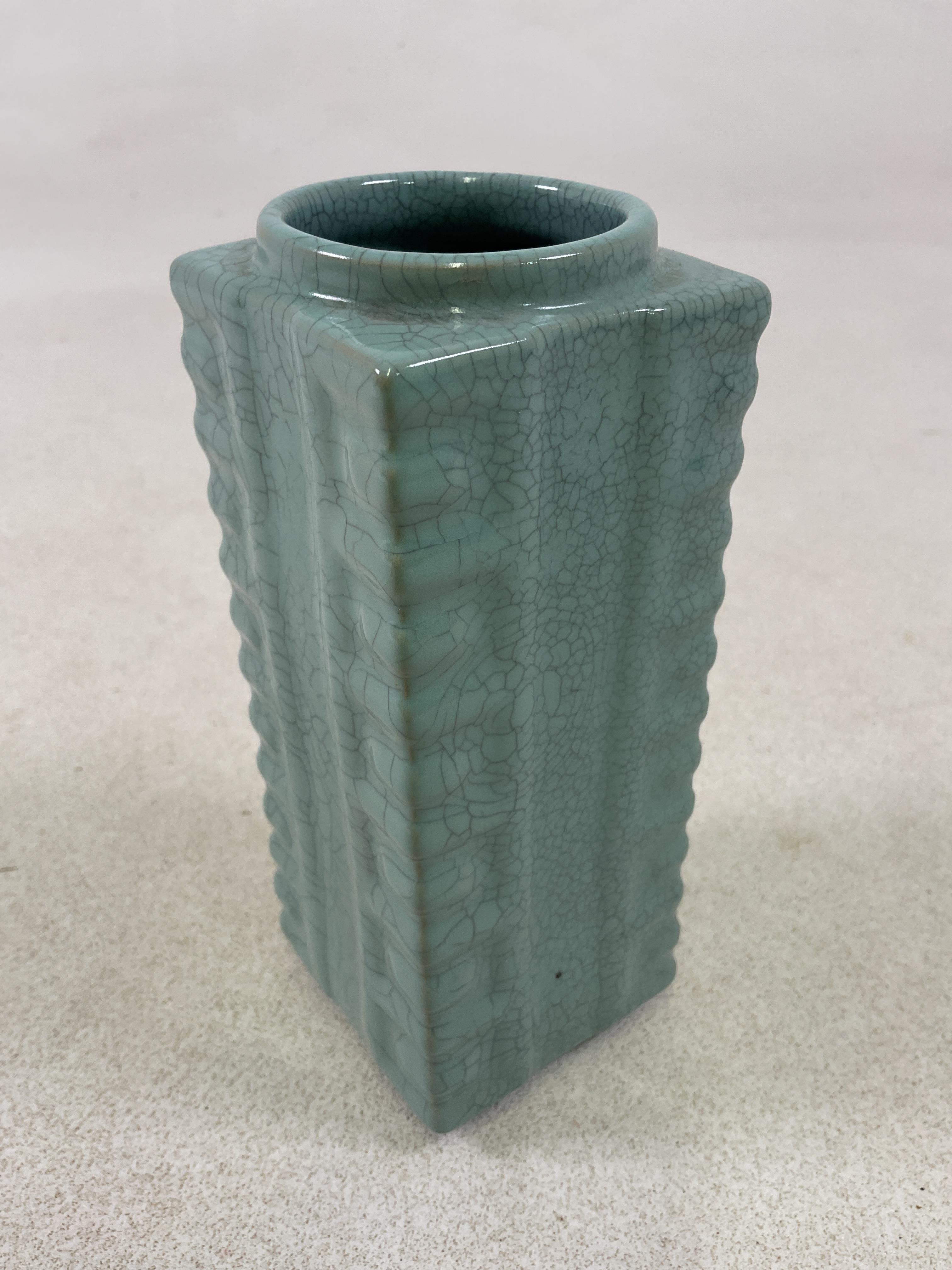 Lot 341 - A Chinese cong vase, with crackle glazed