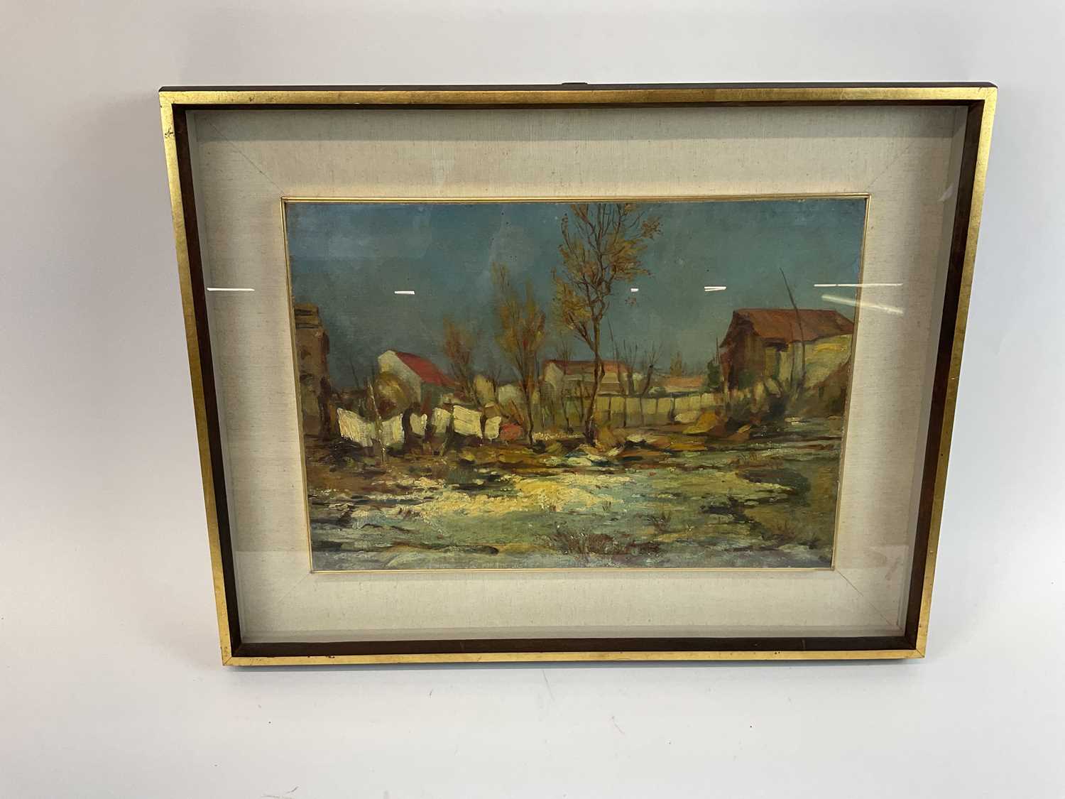 Lot 647 - ATTRIBUTED TO A RATTI; oil on board, river