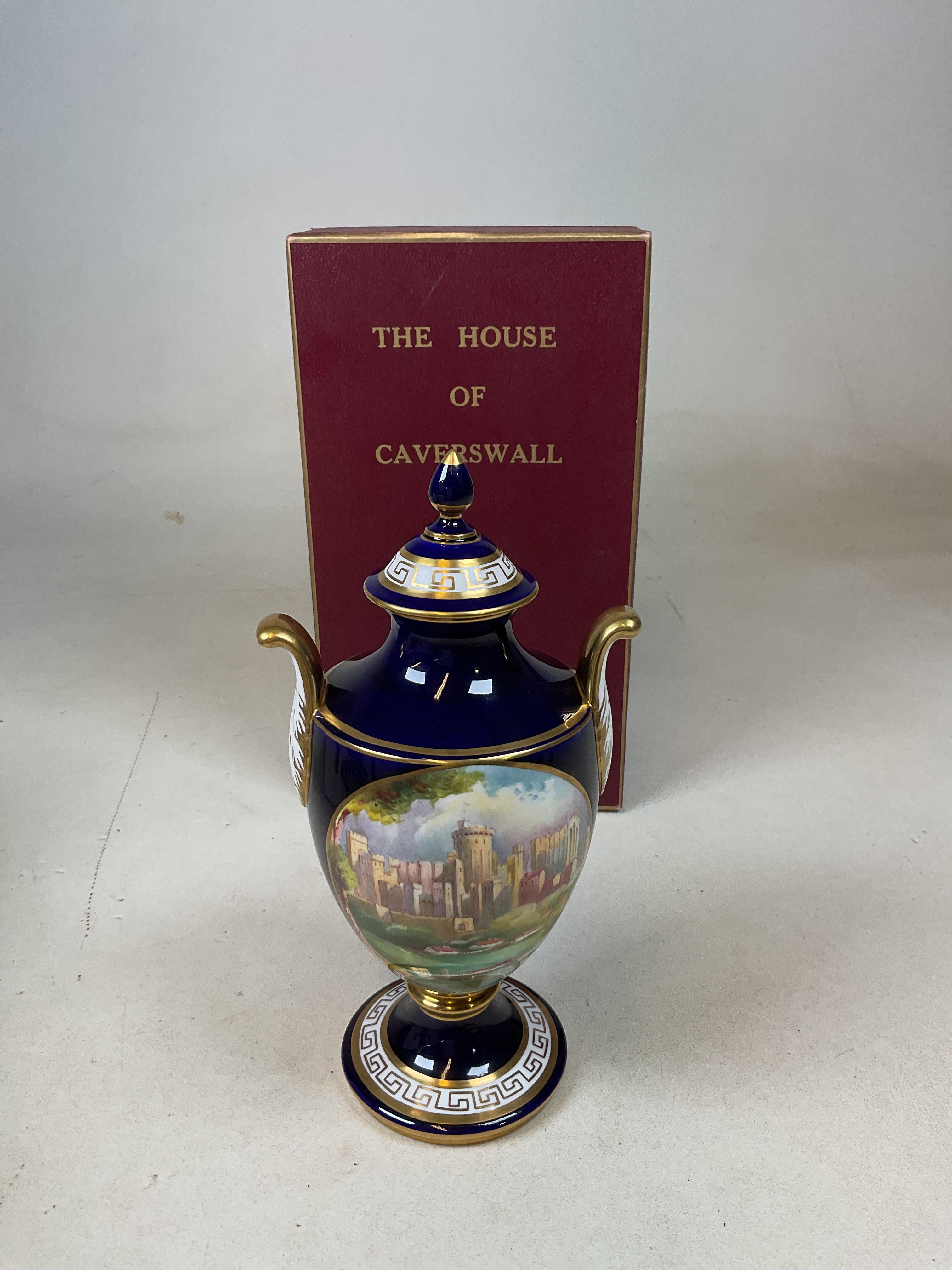 Lot 334 - CAVERSWALL; a boxed hand painted Silver