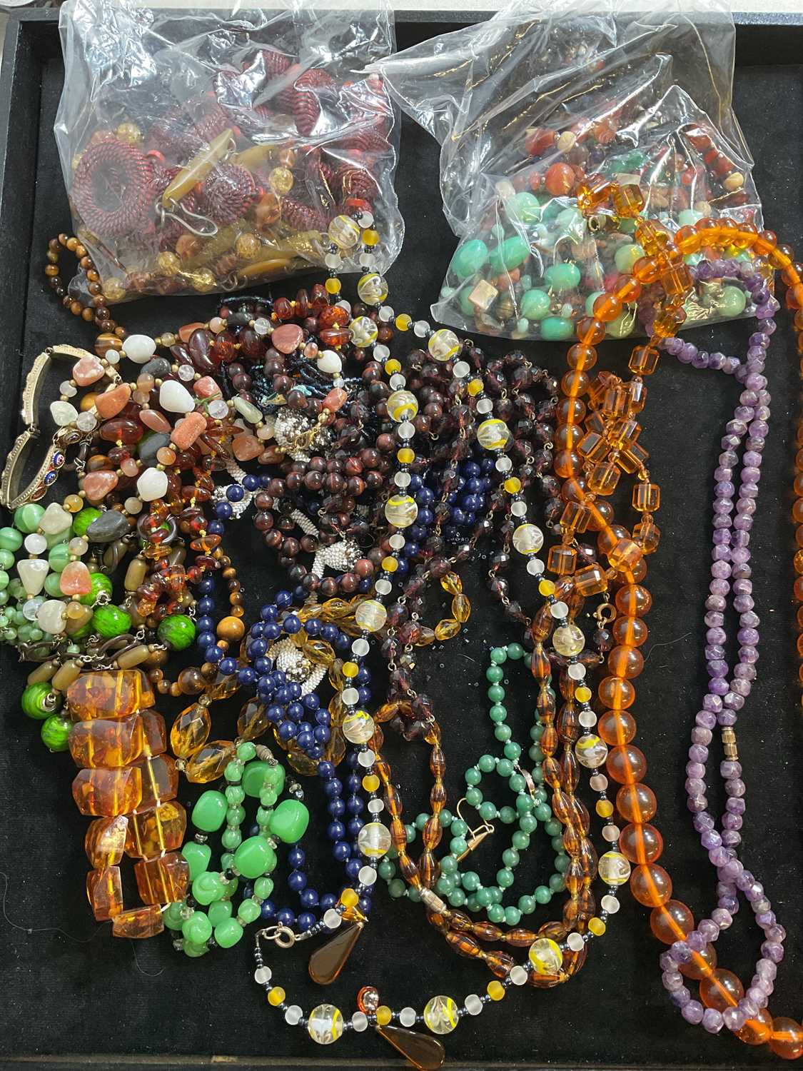 Lot 601 - A large collection of beads including amber